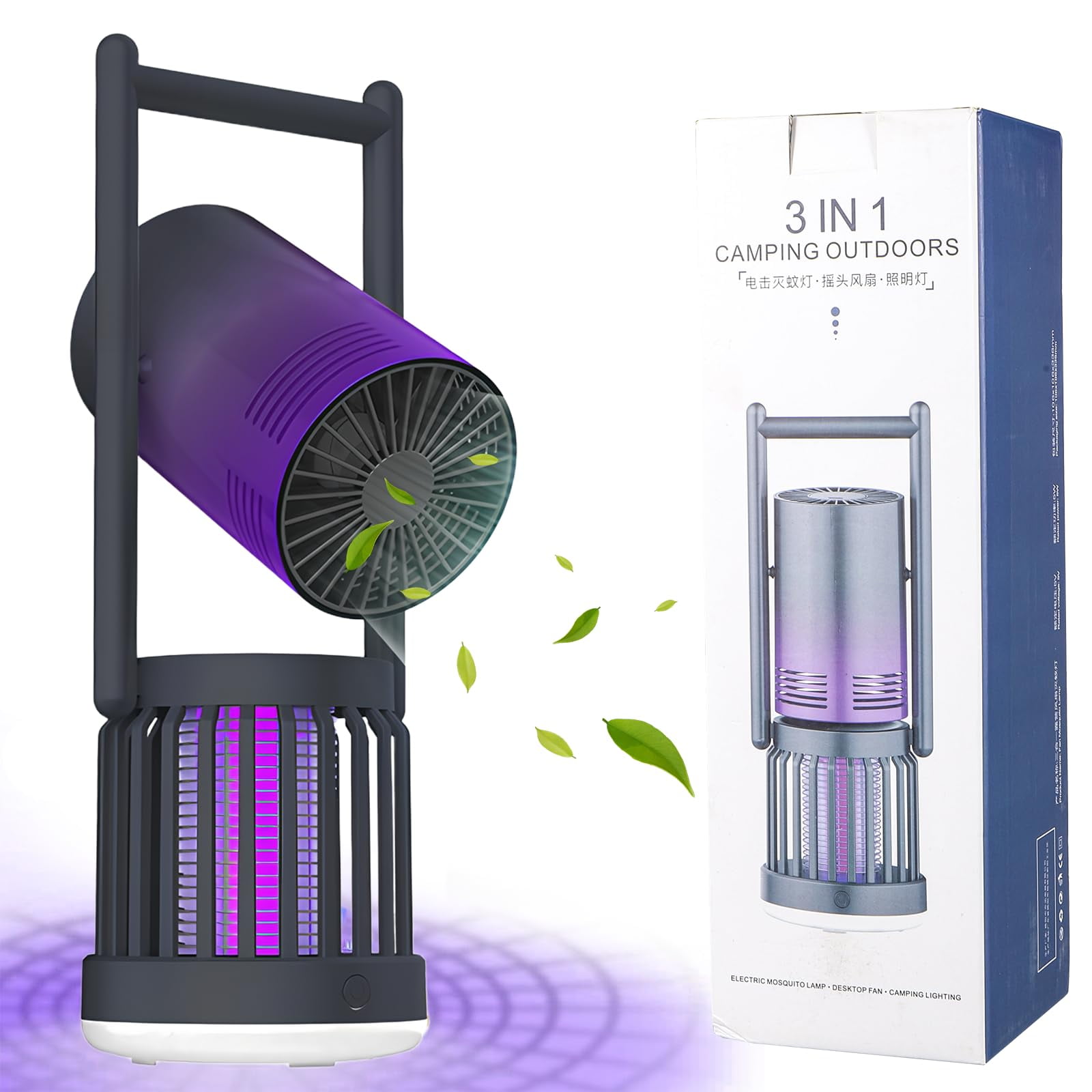 Bug Zapper Outdoor Rechargeable Mosquito Killer Lamp with Fan Electric ...