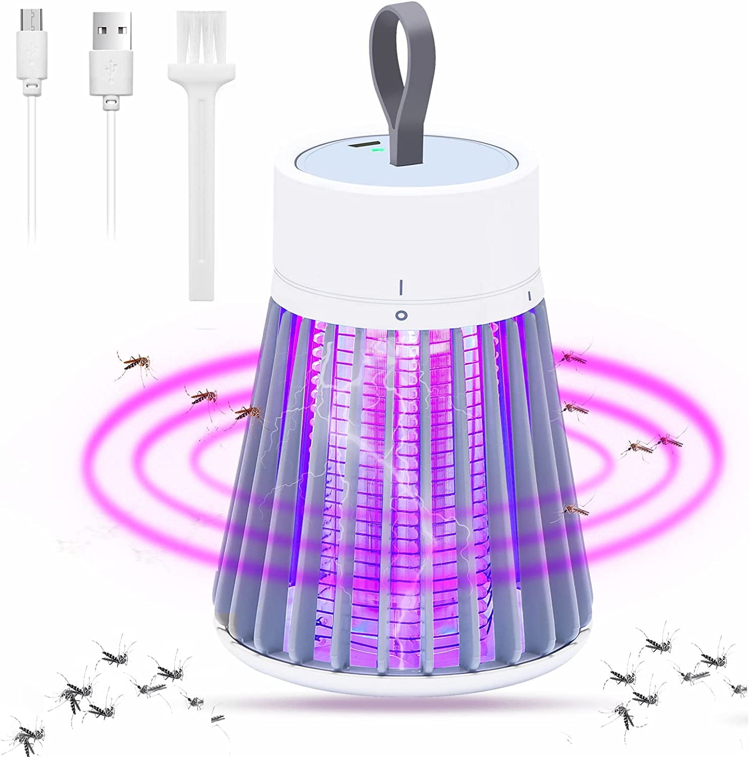 Bug Zapper Rechargeable Mosquito,GIXUSIL Gray-White Fly Killer Indoor ...