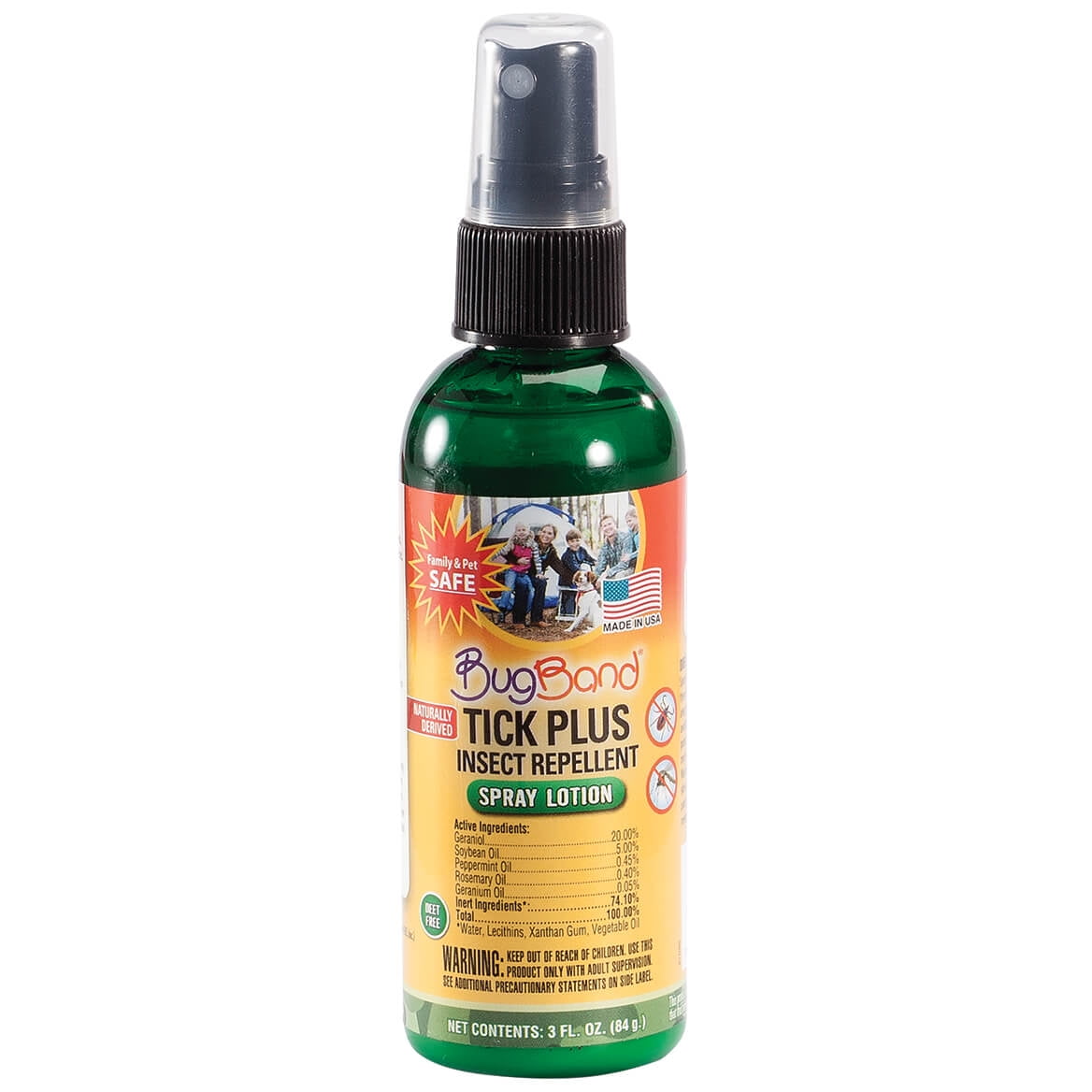 BugBand 88314 Tick Plus Insect Repellent Spray Lotion - 3 oz. Travel ...
