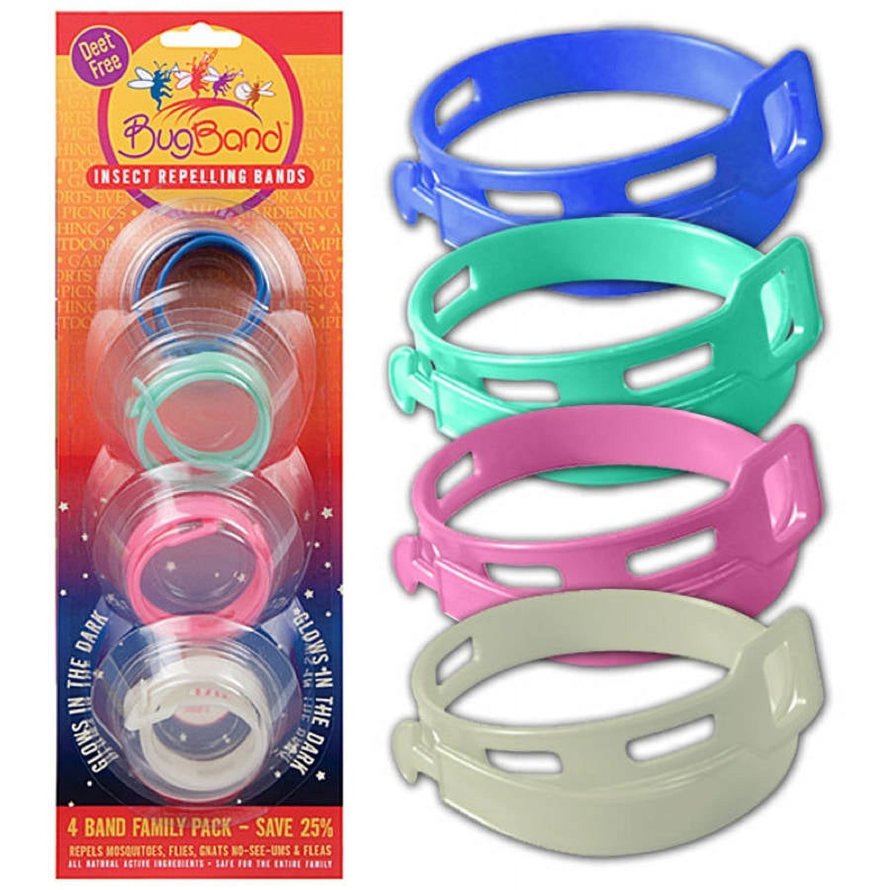 BugBand Insect Repellent Wristband, Family Pack, 4 Count, 120 Hours ...
