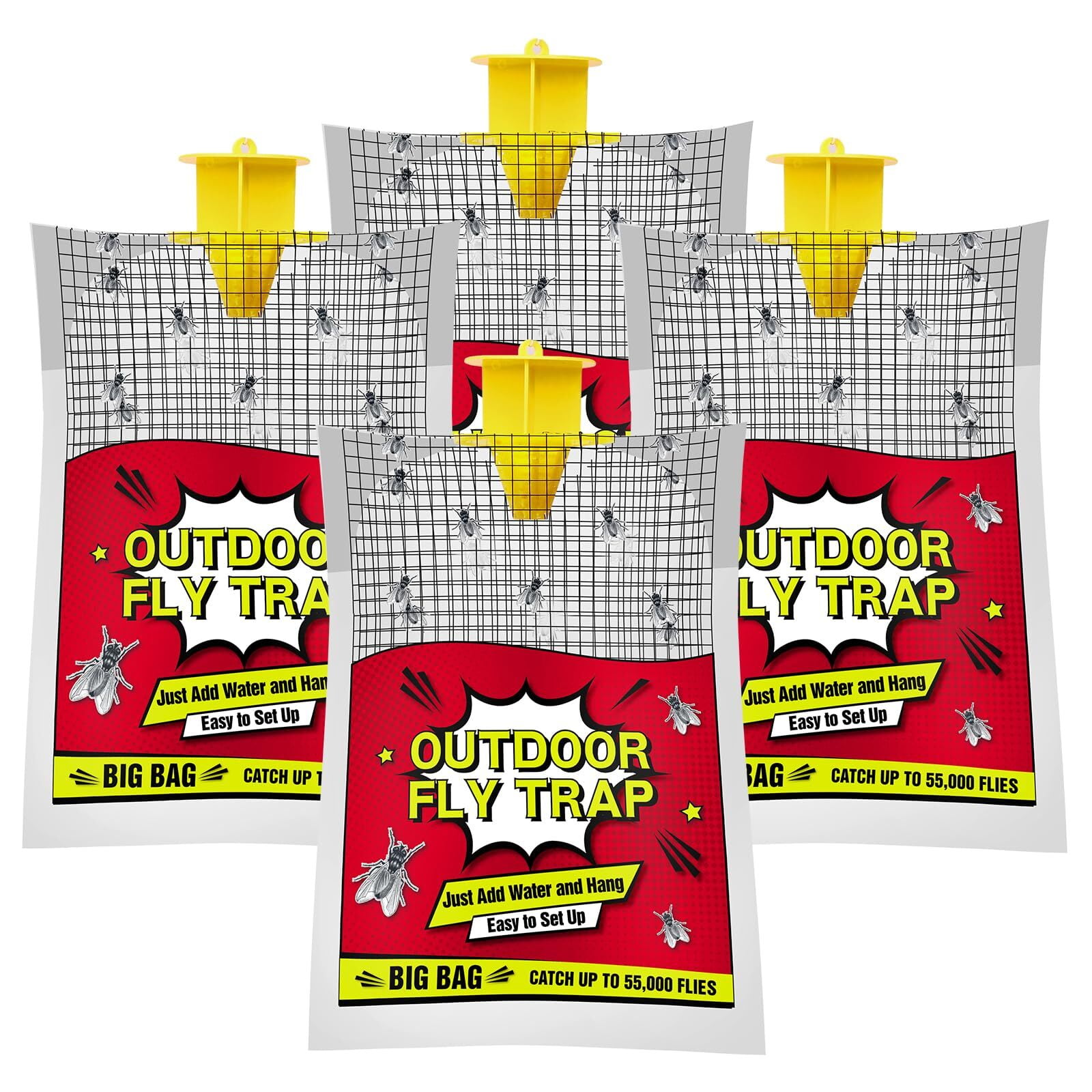BugBust 4set Fly Traps Outdoor Disposable Hanging Fly Traps Bag ...