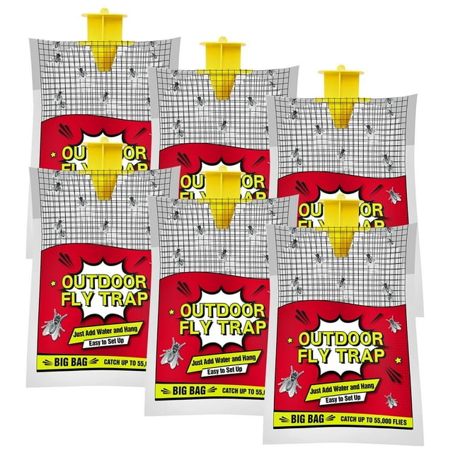 BugBust 6set Fly Trap, Outdoor Disposable Hanging Fly Traps Bag ...