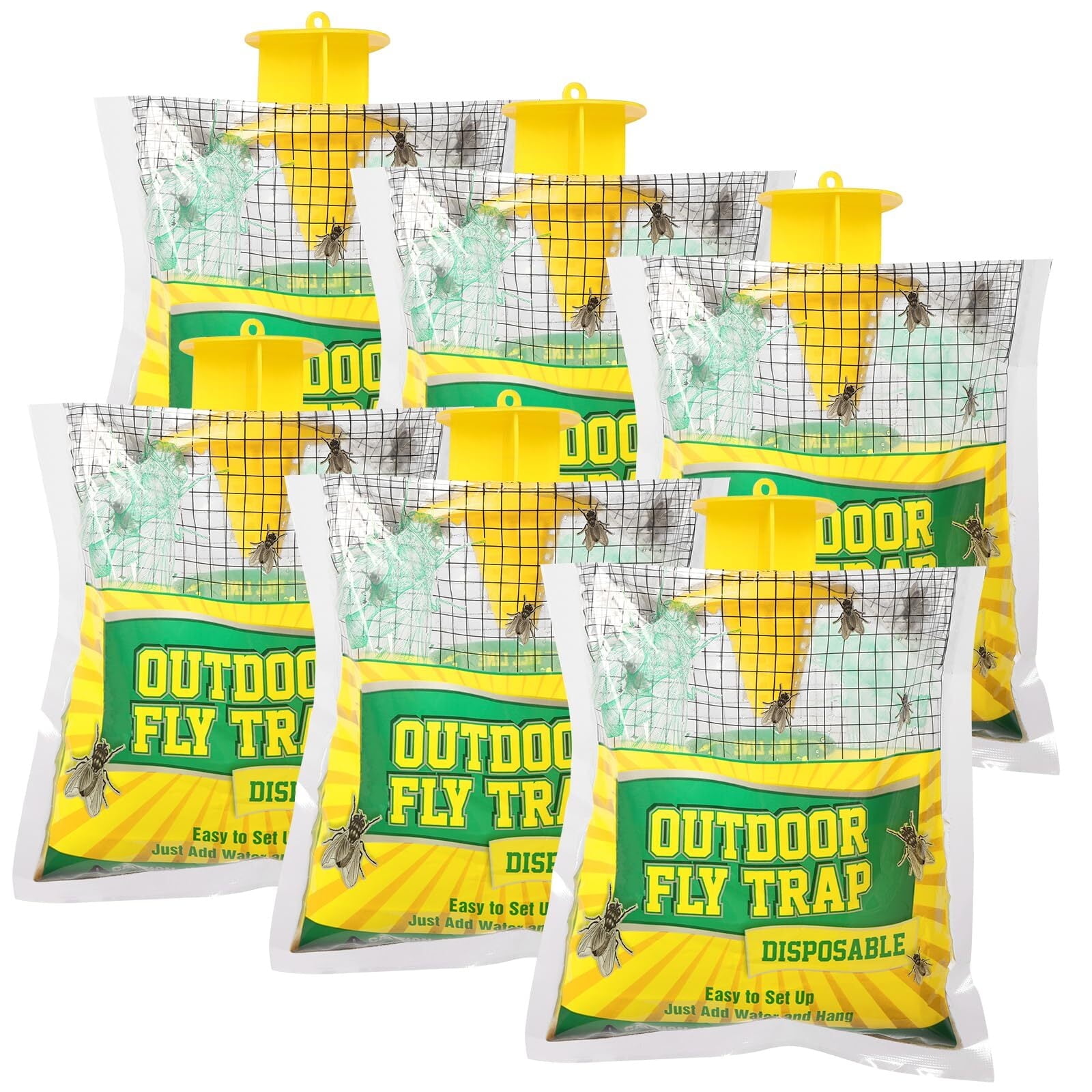 BugBust Fly Traps Outdoor, Fly Catchers Outdoor, Disposable Hanging Fly ...