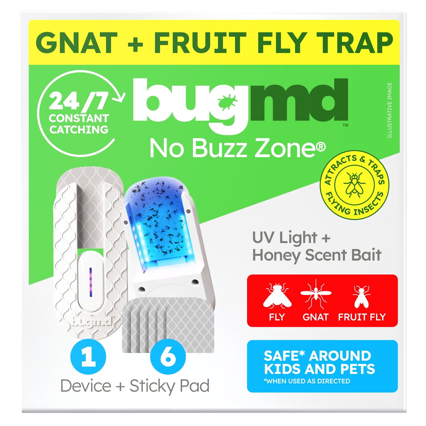 BUGMD No Buzz Zone - Refillable UV Light Stick Device, Indoor Plug-in ...