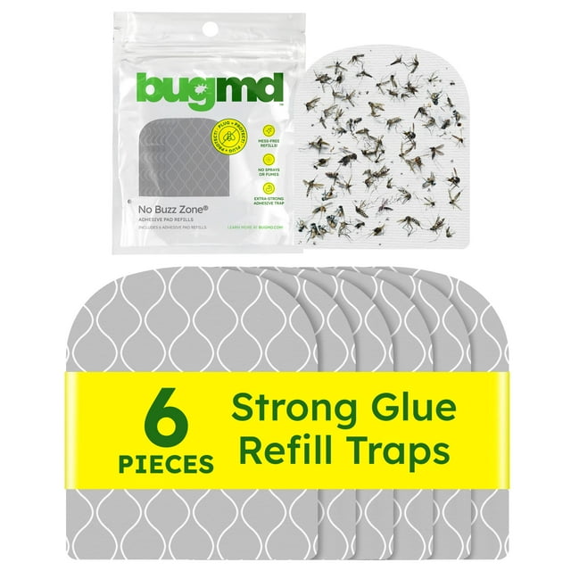 BUGMD No Buzz Zone Refiller Pad (6 Pads) - Indoor UV Light Attract ...