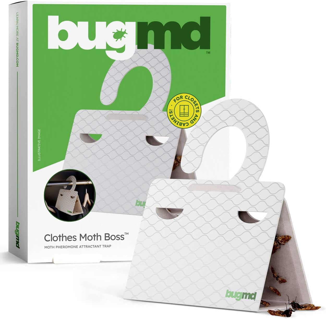 Free Shipping! BugMD Clothes Moth Boss Traps (18 Count, White) - Sticky ...