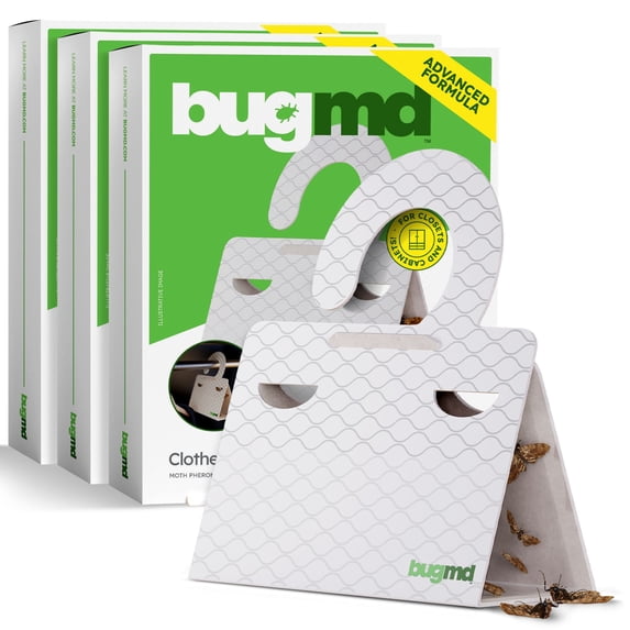 Free Shipping! BugMD Clothes Moth Boss Traps (18 Count, White) - Sticky ...