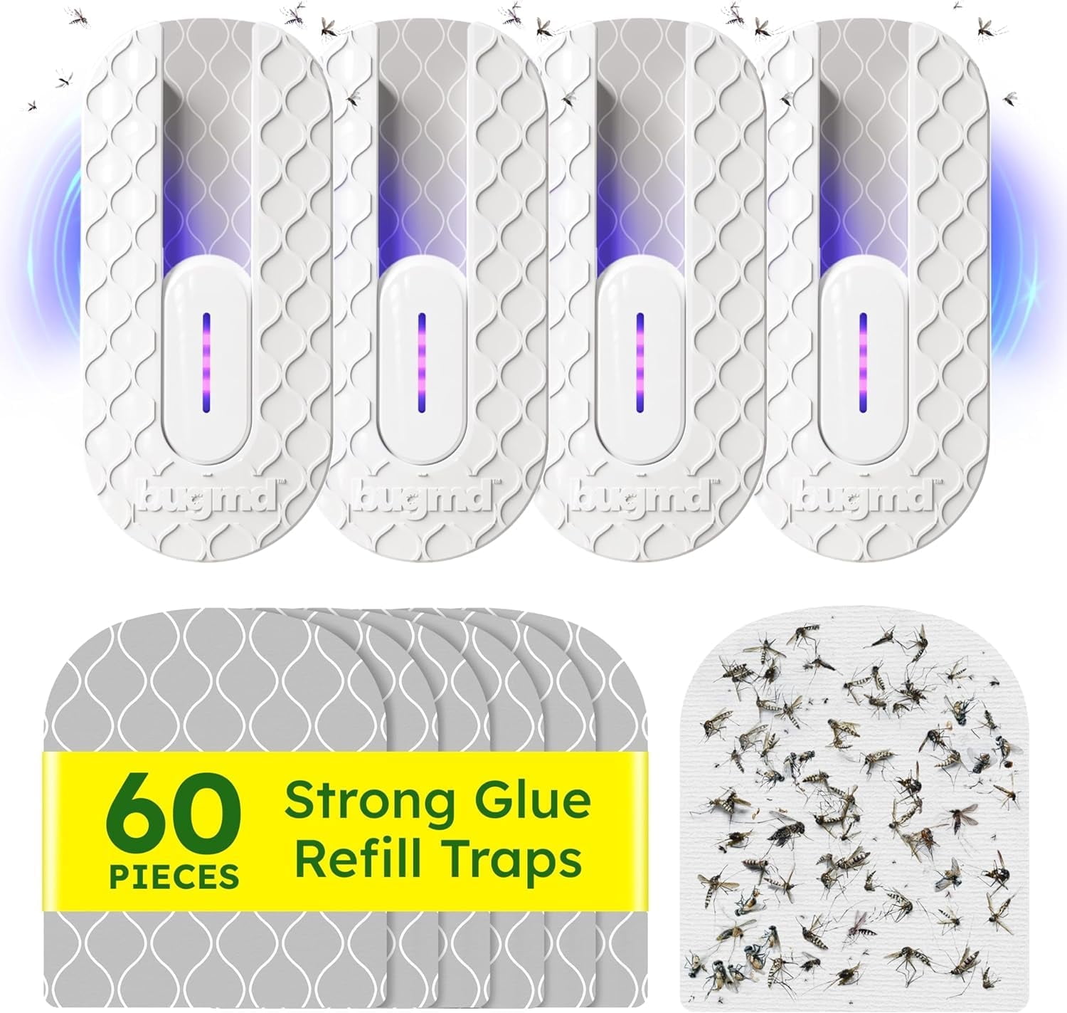 BugMD Fly Trap Indoor, Gnat Traps for House Indoor, Fruit Fly Trap ...