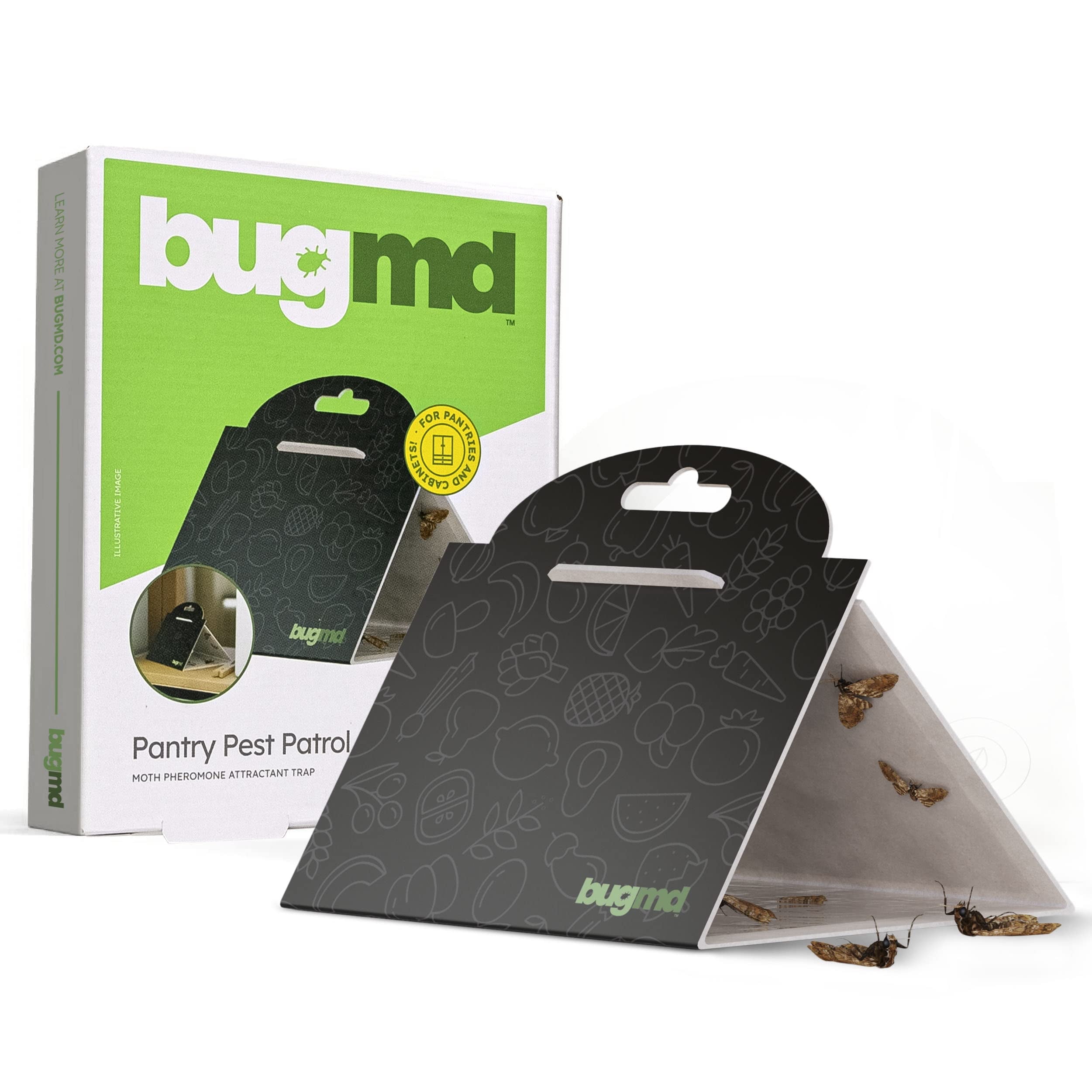 BugMD Pantry Pest Patrol (6 Count, Black) - Moth Traps for Kitchen ...