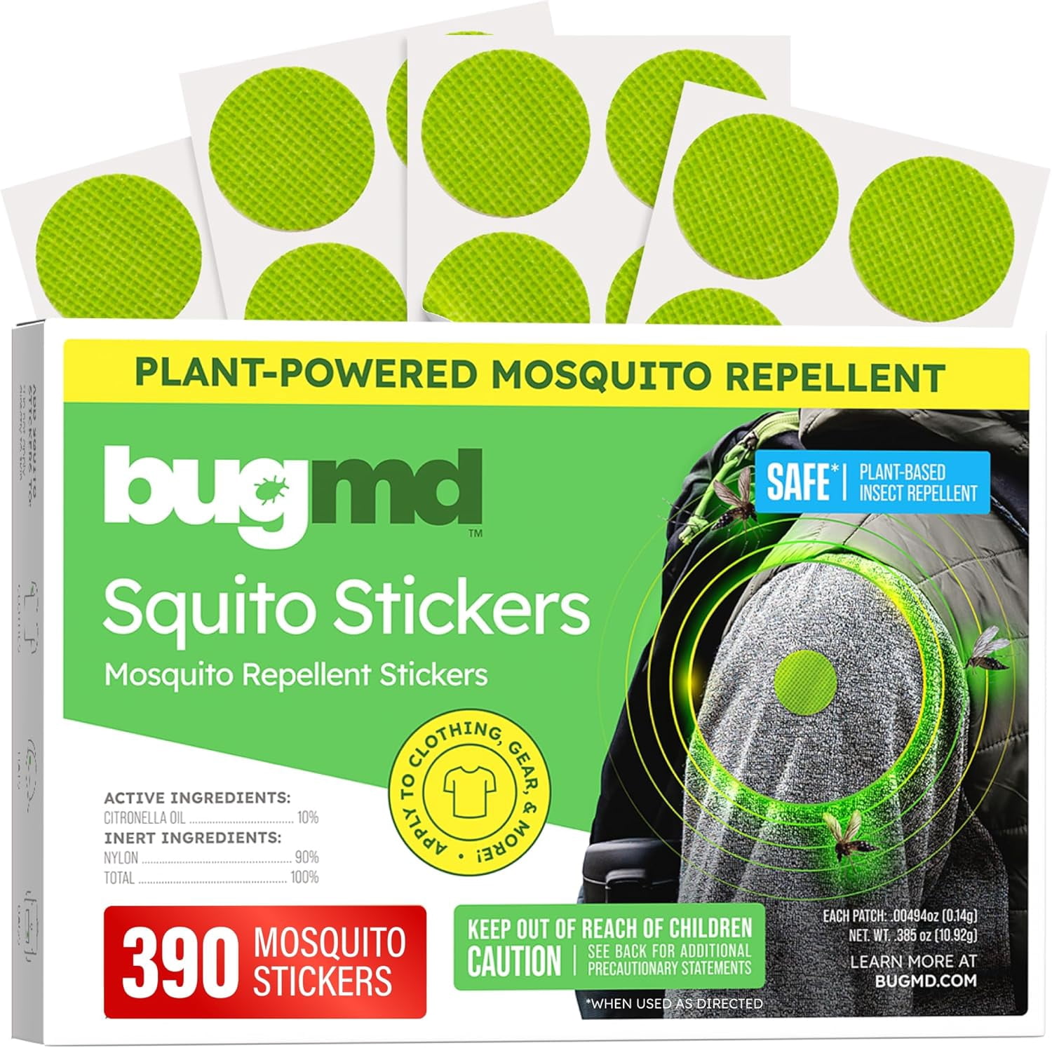 BugMD Squito Stickers Mosquito Repellent Patch Stickers for Adults (390 ...