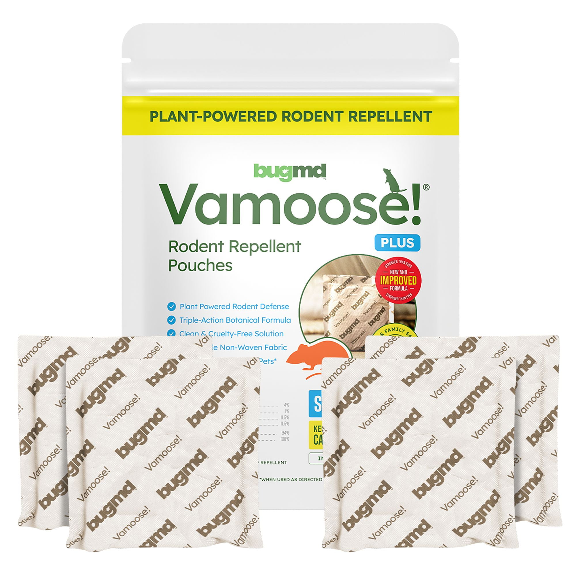 BugMD Vamoose! Plus Peppermint Oil Mouse Repellent Pouches | Natural ...
