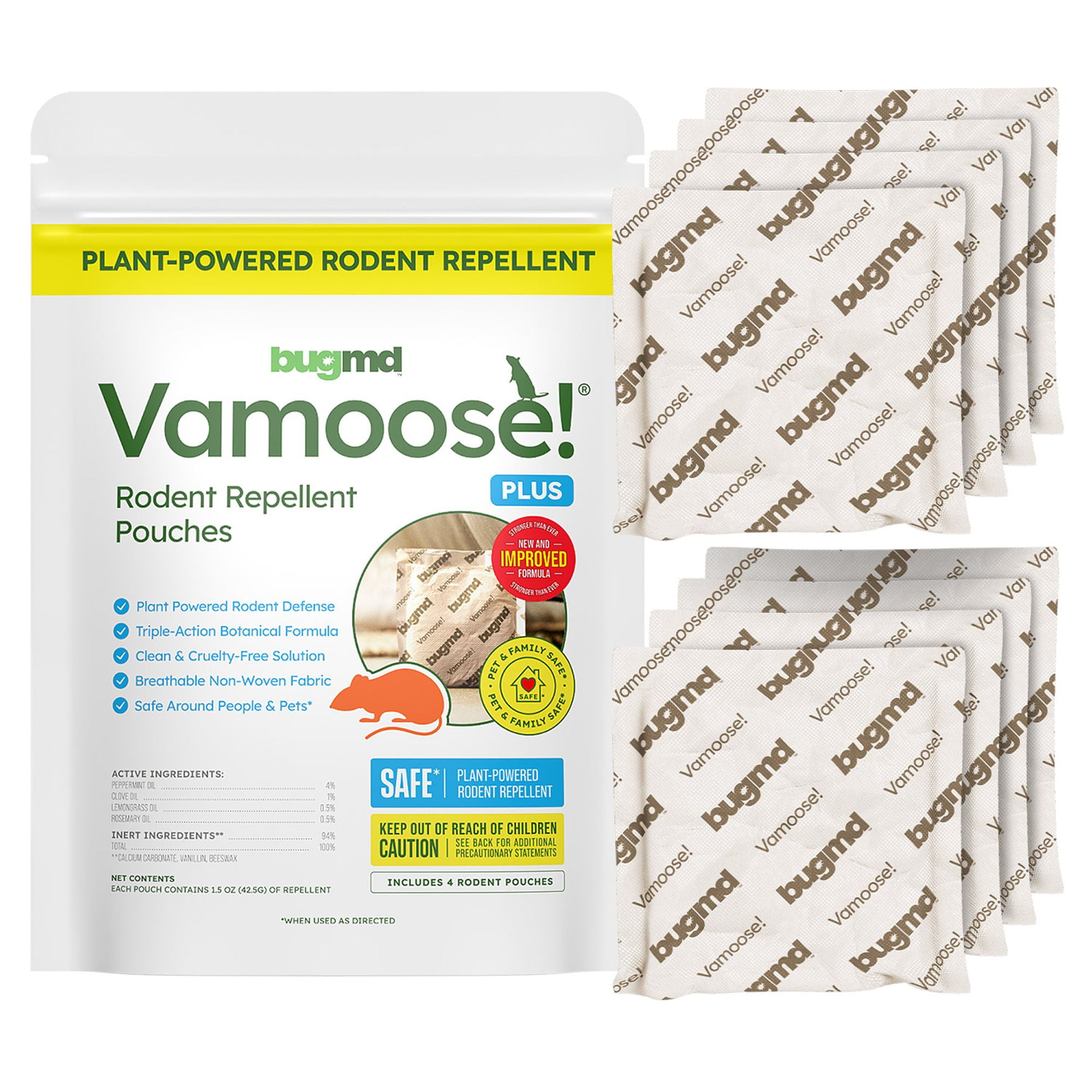 bugmd Vamoose! Plus Peppermint Oil Pouches, Natural Mouse and Rat ...