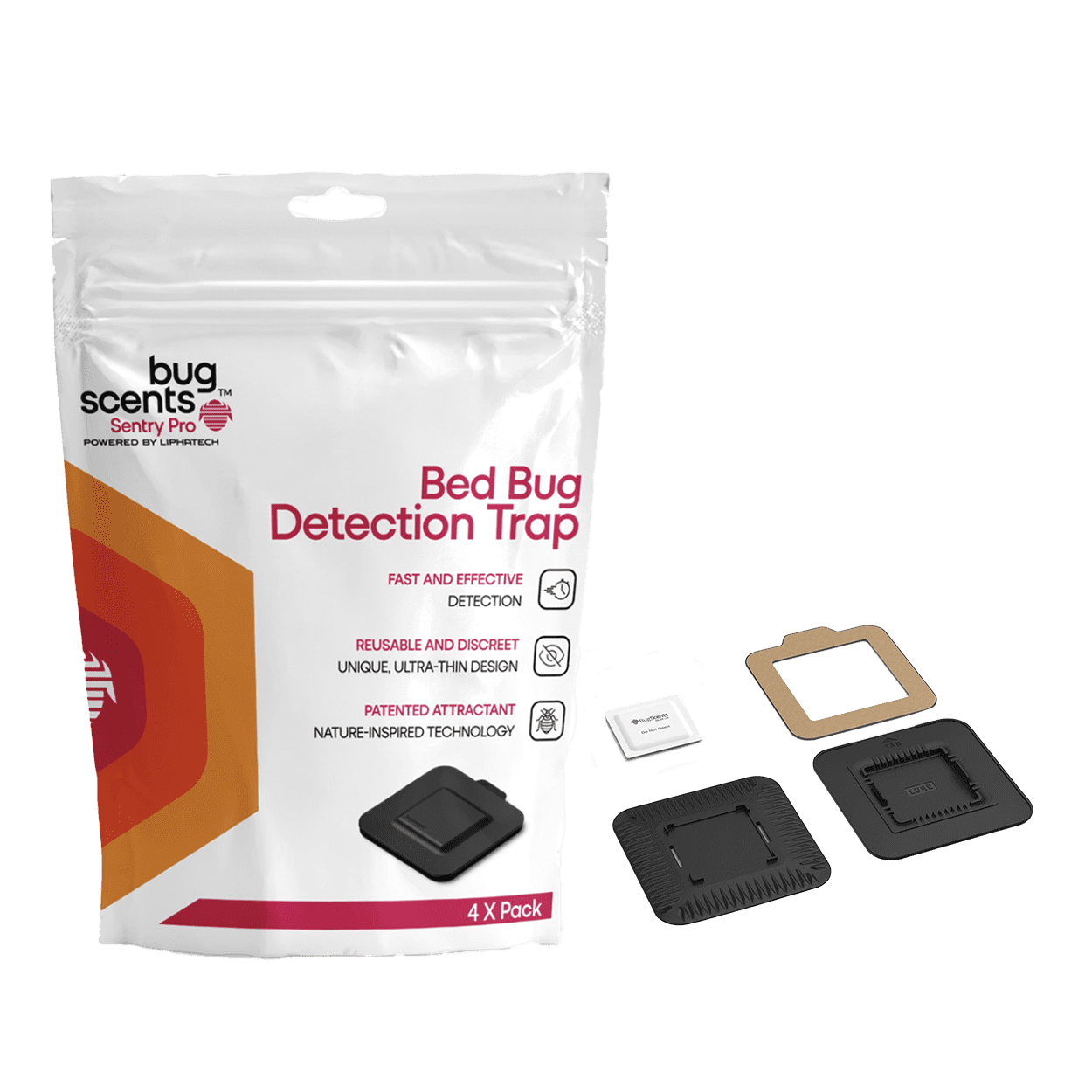 BugScents Sentry Pro Bed Bug Detection Trap - 4 Pack by LiphaTech ...