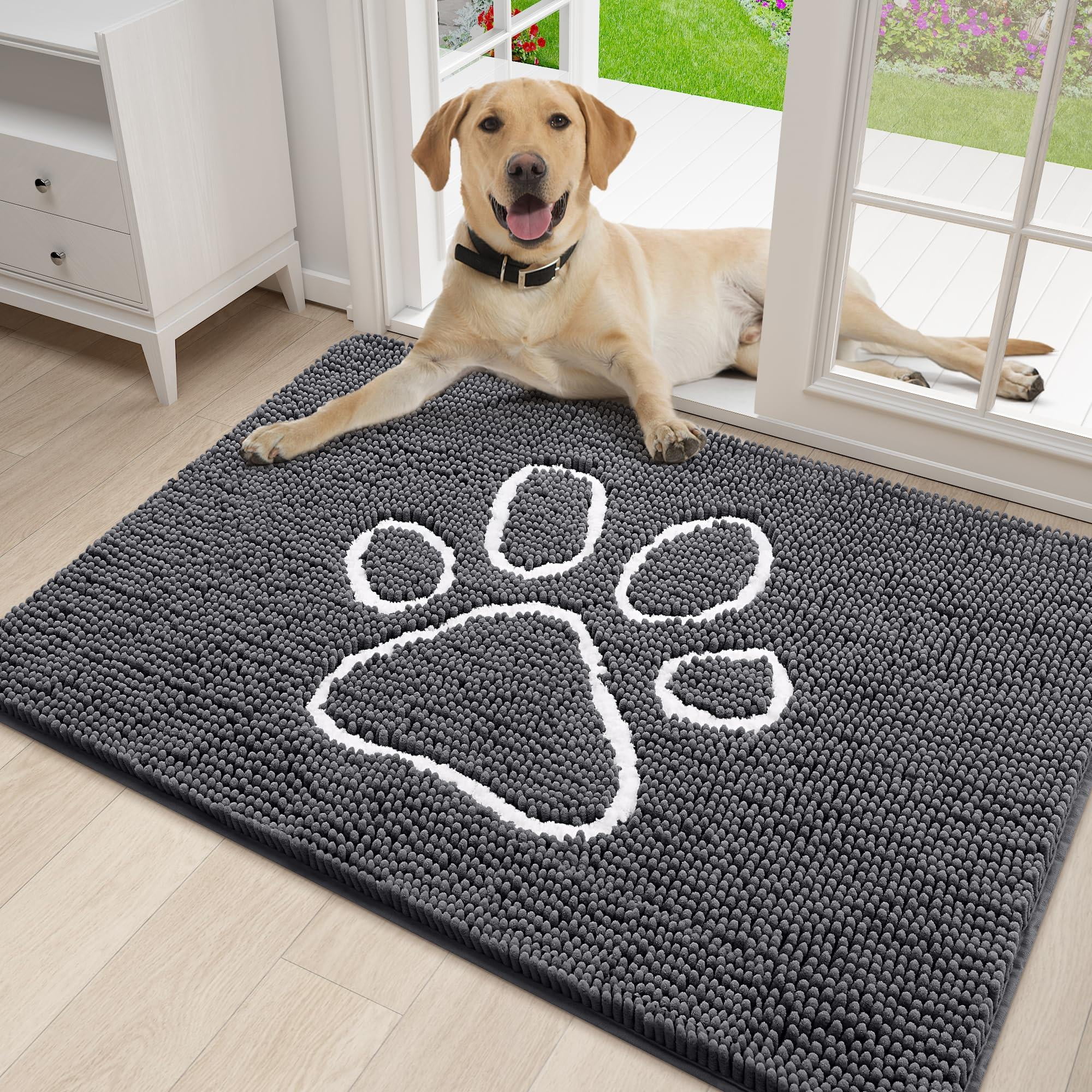 Buganda Dog Door Mats for Muddy Paws, Washable Dirt Trapper Front Door ...