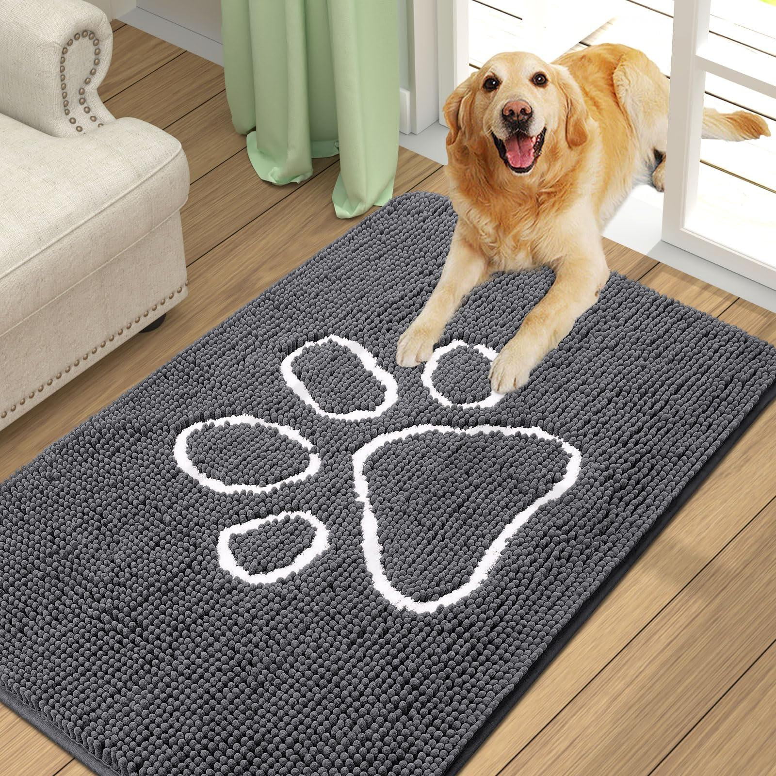 Buganda Dog Door Mats for Muddy Paws, Washable Dirt Trapper Front Door ...