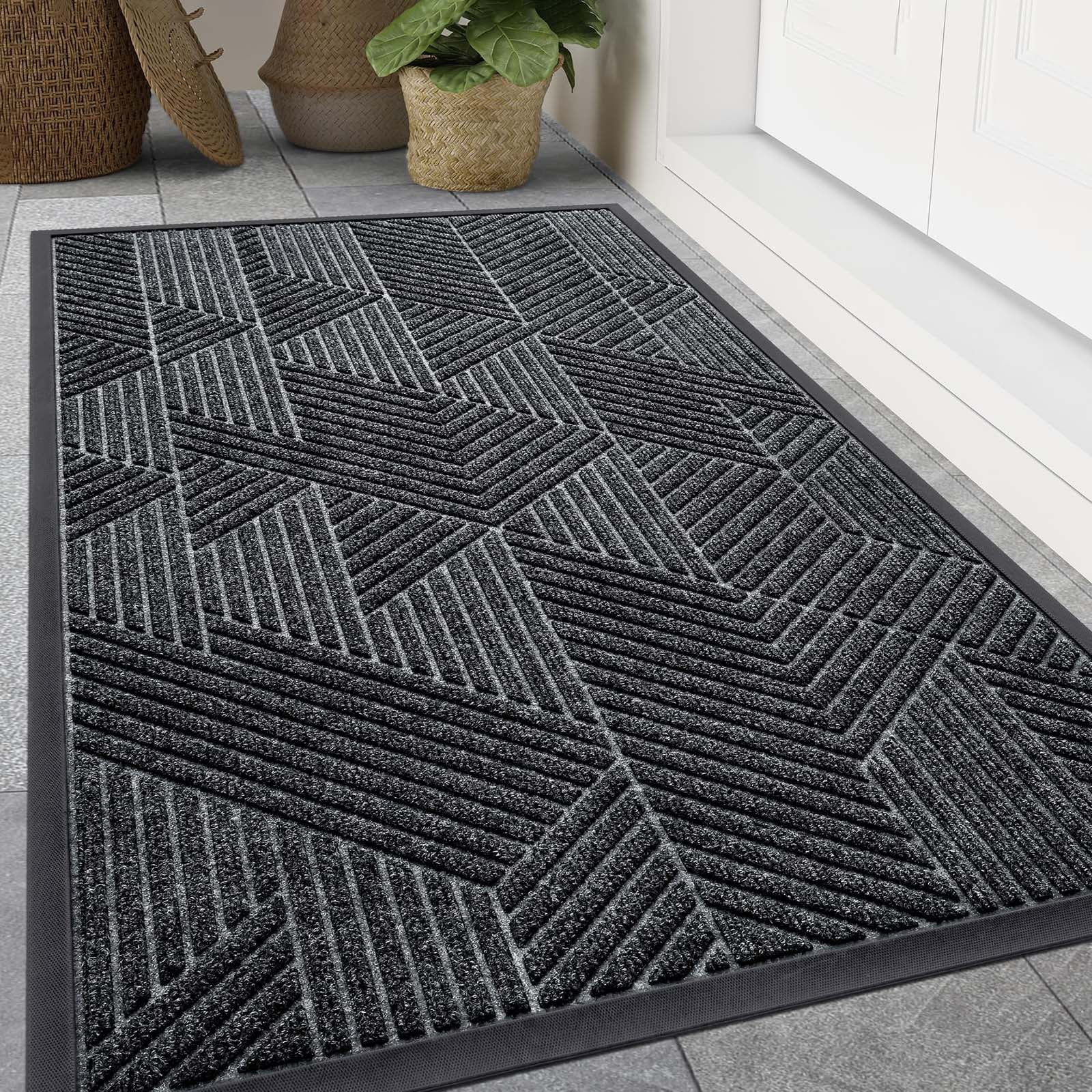 Buganda Door Mat Outside, Heavy Duty Rubber Front Doormat, Dirt Trapper ...
