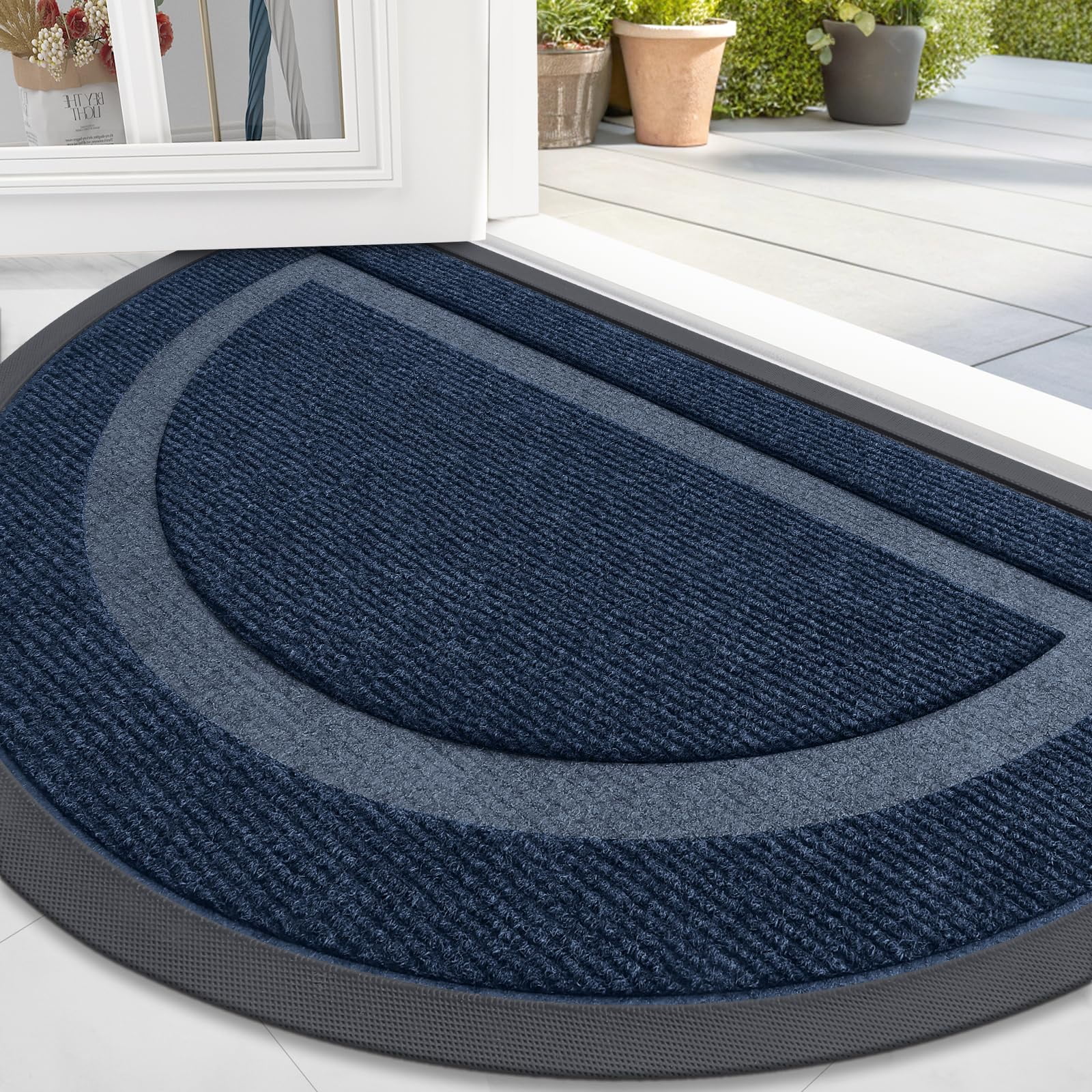 Buganda Half Round Door Mat, Heavy Duty Rubber Entrance Mat, Low ...