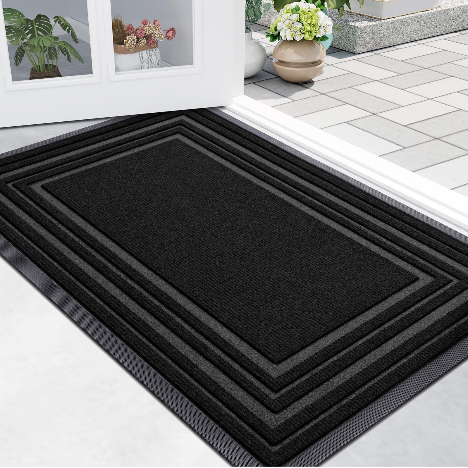 Buganda Heavy Duty Door Mats, Non Slip Waterproof Rubber Doormats for ...