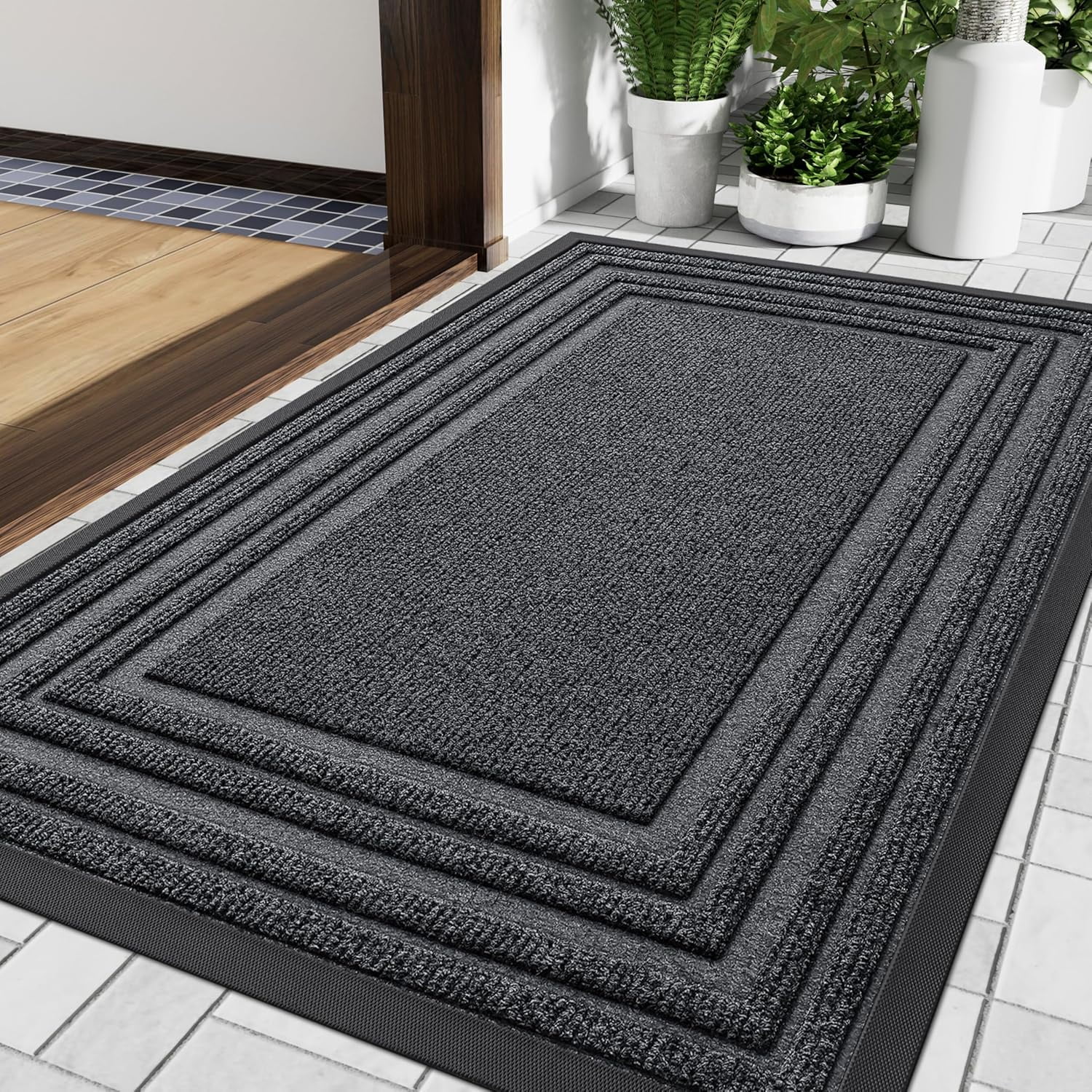 Buganda Heavy Duty Door Mats, Non Slip Waterproof Rubber Doormats for ...