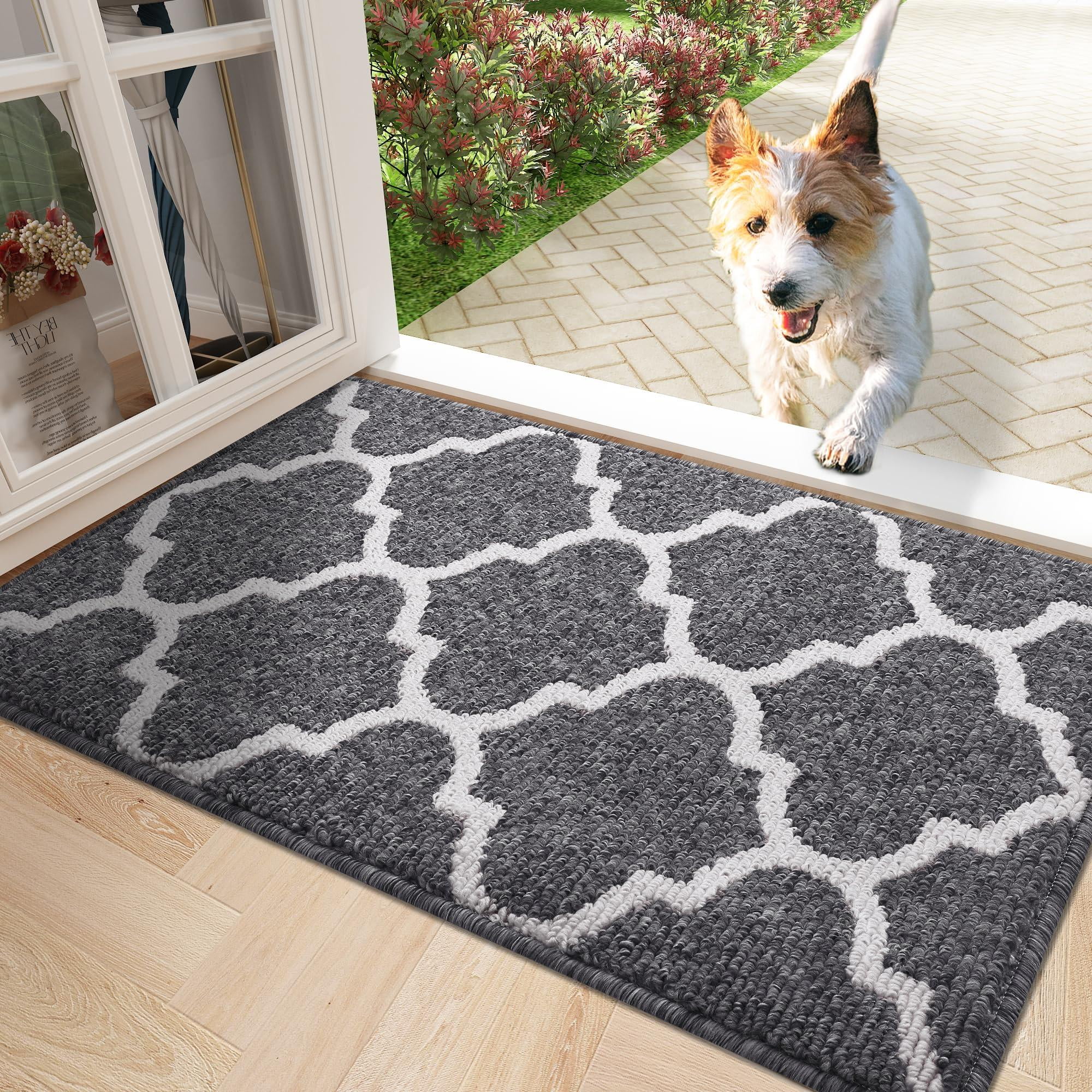 Buganda Indoor Door Mat, 17"x 30", Non Slip Low-Profile Entrance Rug ...