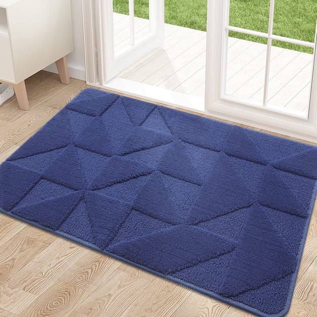 Buganda Indoor Doormats, 20x32, Absorbent, Non Slip, Entryway Rug, Navy ...