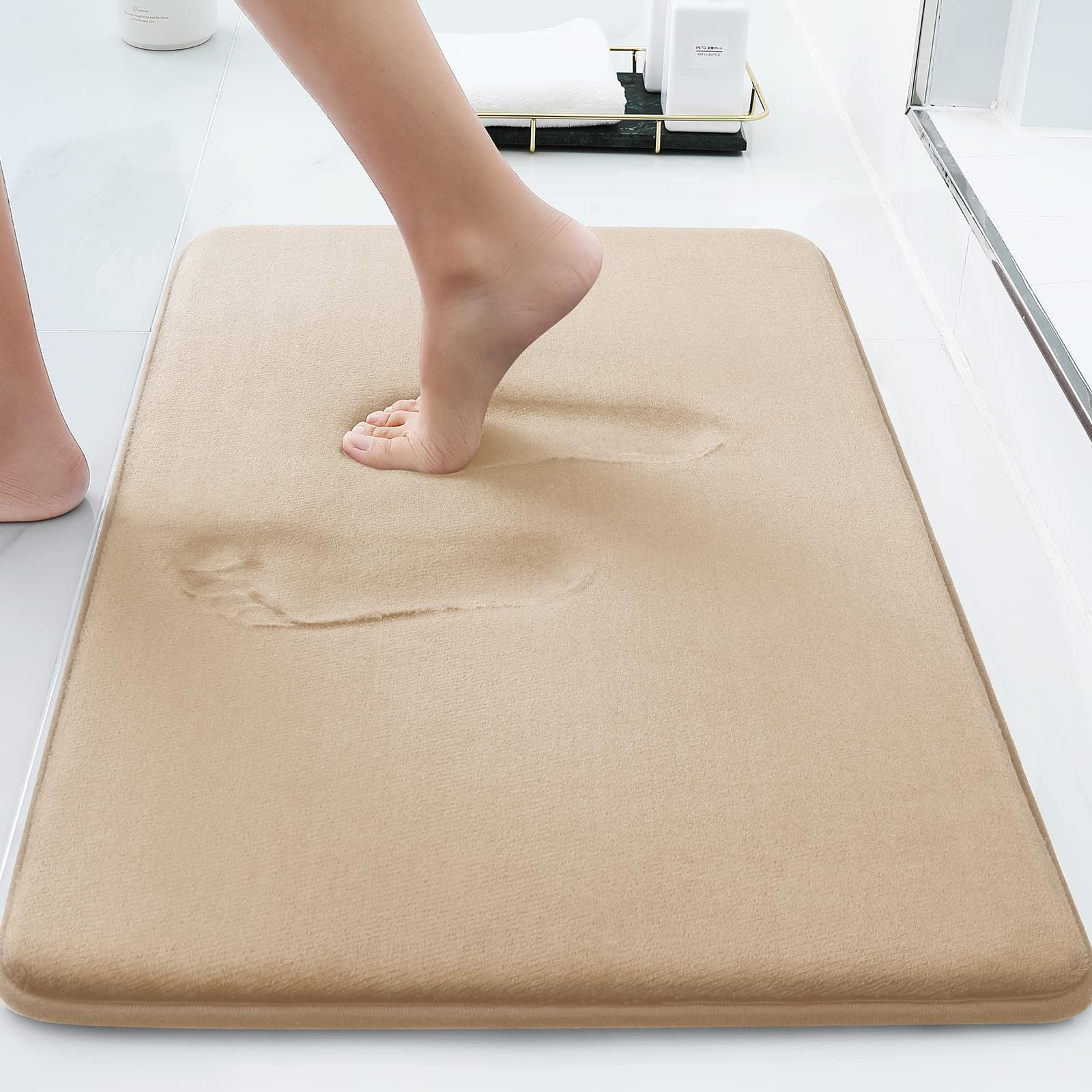 Buganda Memory Foam Bathroom Rugs, Absorbent Non-Slip Bath Mat for ...