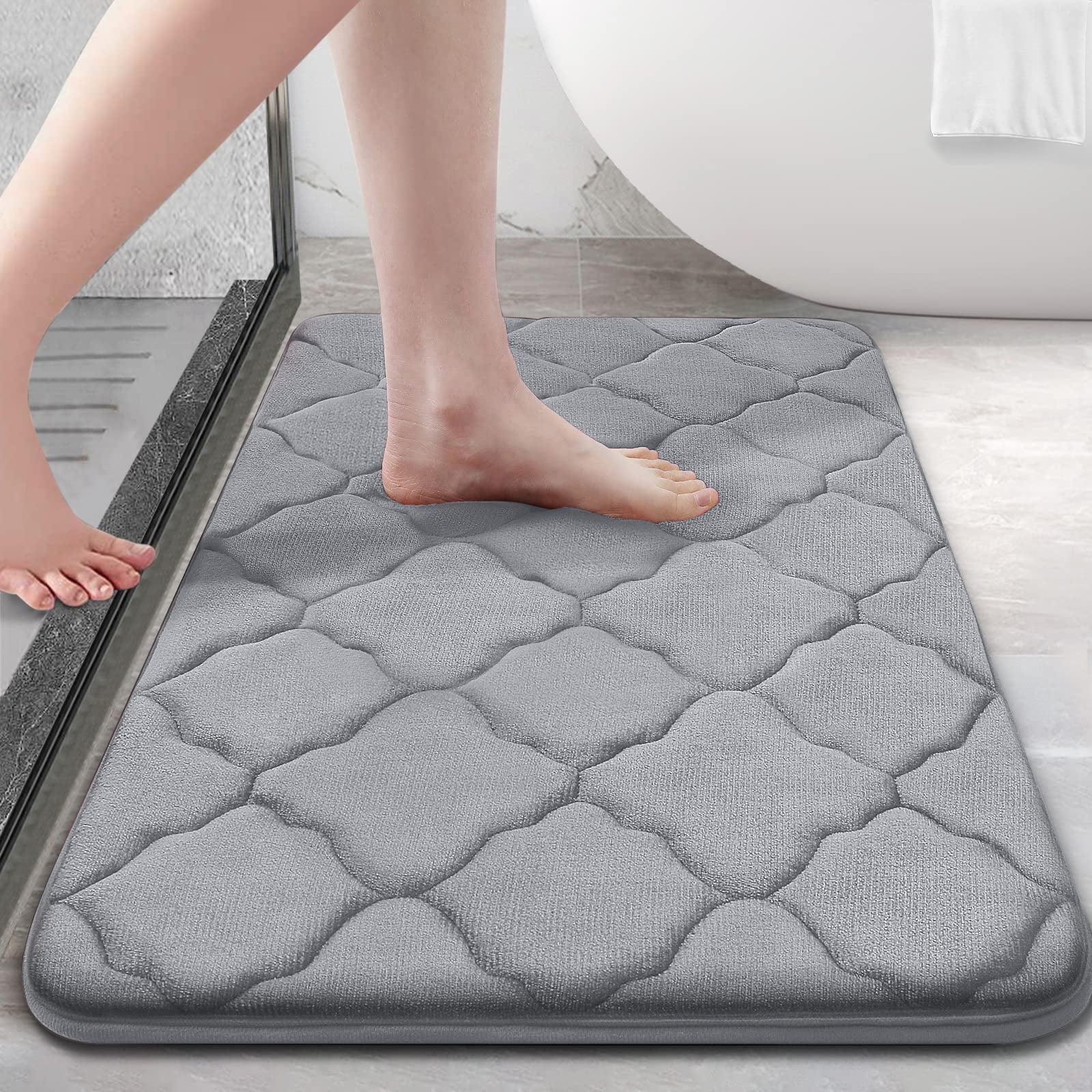 Buganda Non-Slip Memory Foam Bathroom Rug, Ultra Soft, Absorbent, Thick ...