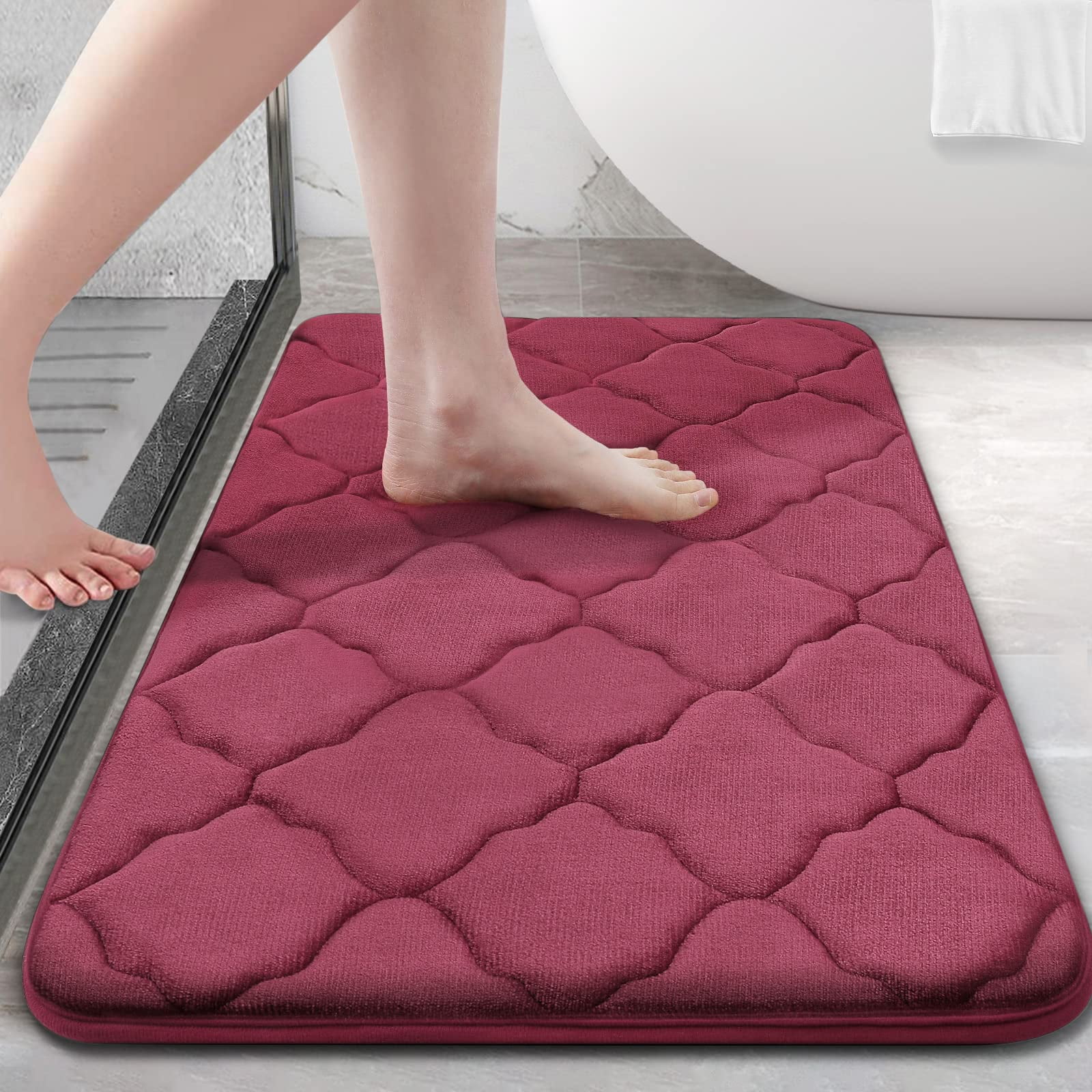 Buganda Ultra-Soft Memory Foam Bath Rug, Absorbent, Non-Slip, Machine ...