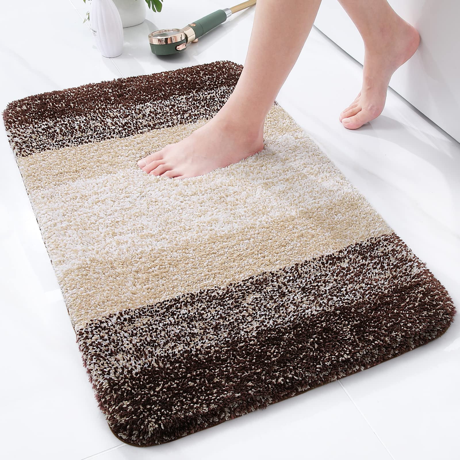 "Buganda Microfiber Large Bathroom Rugs, 20""x30"" Brown, Extra Soft ...