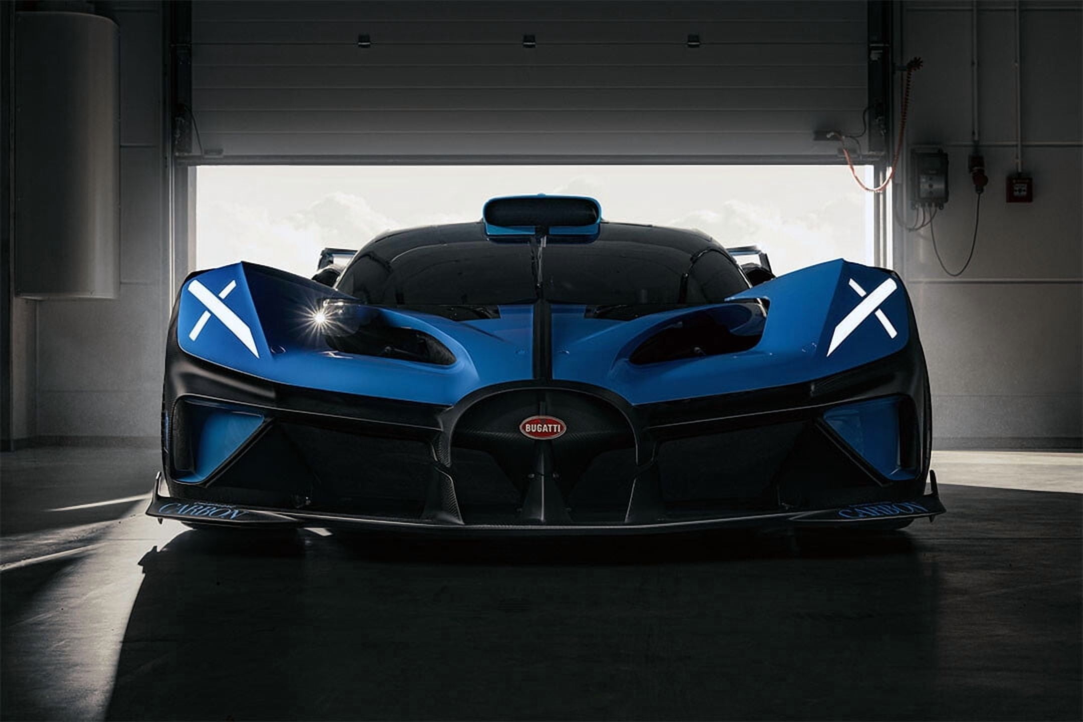 Bugatti Bolide Blue Racing Car Front View Wall Indoor Decor - 20x30 ...