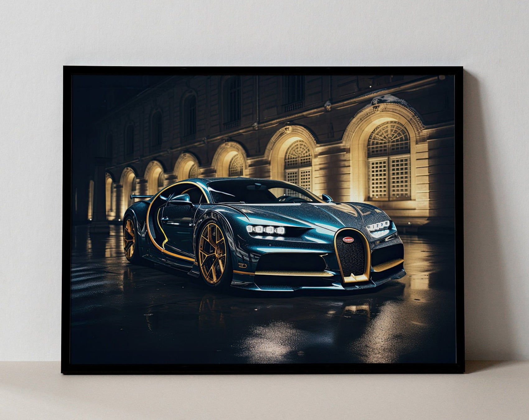 Bugatti Chiron Black Metal Framed Poster Bugatti Car Wall Art Bugatti ...