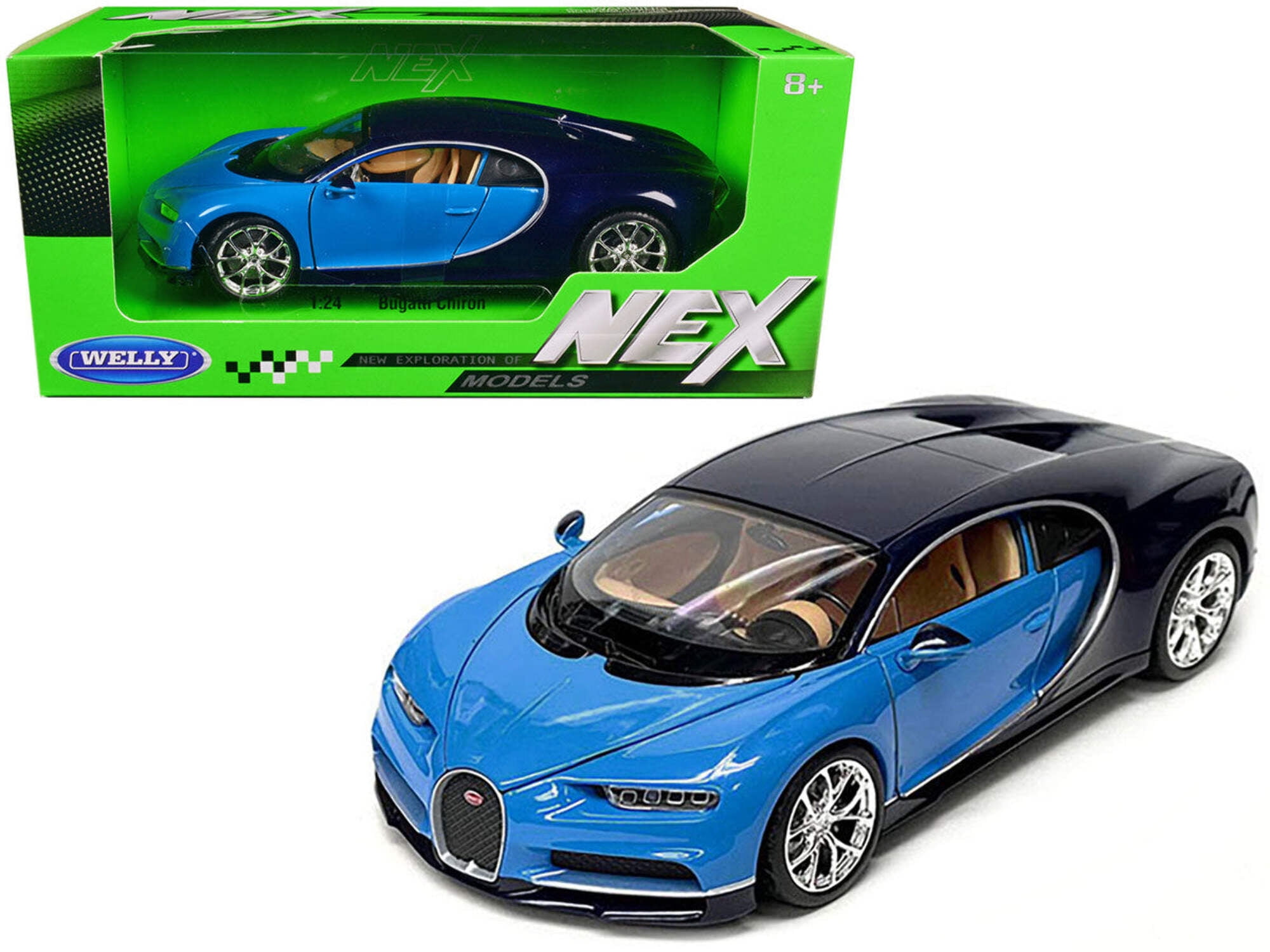 Bugatti Chiron Blue and Dark Blue Two-Tone "NEX Models" Series 1/24 ...
