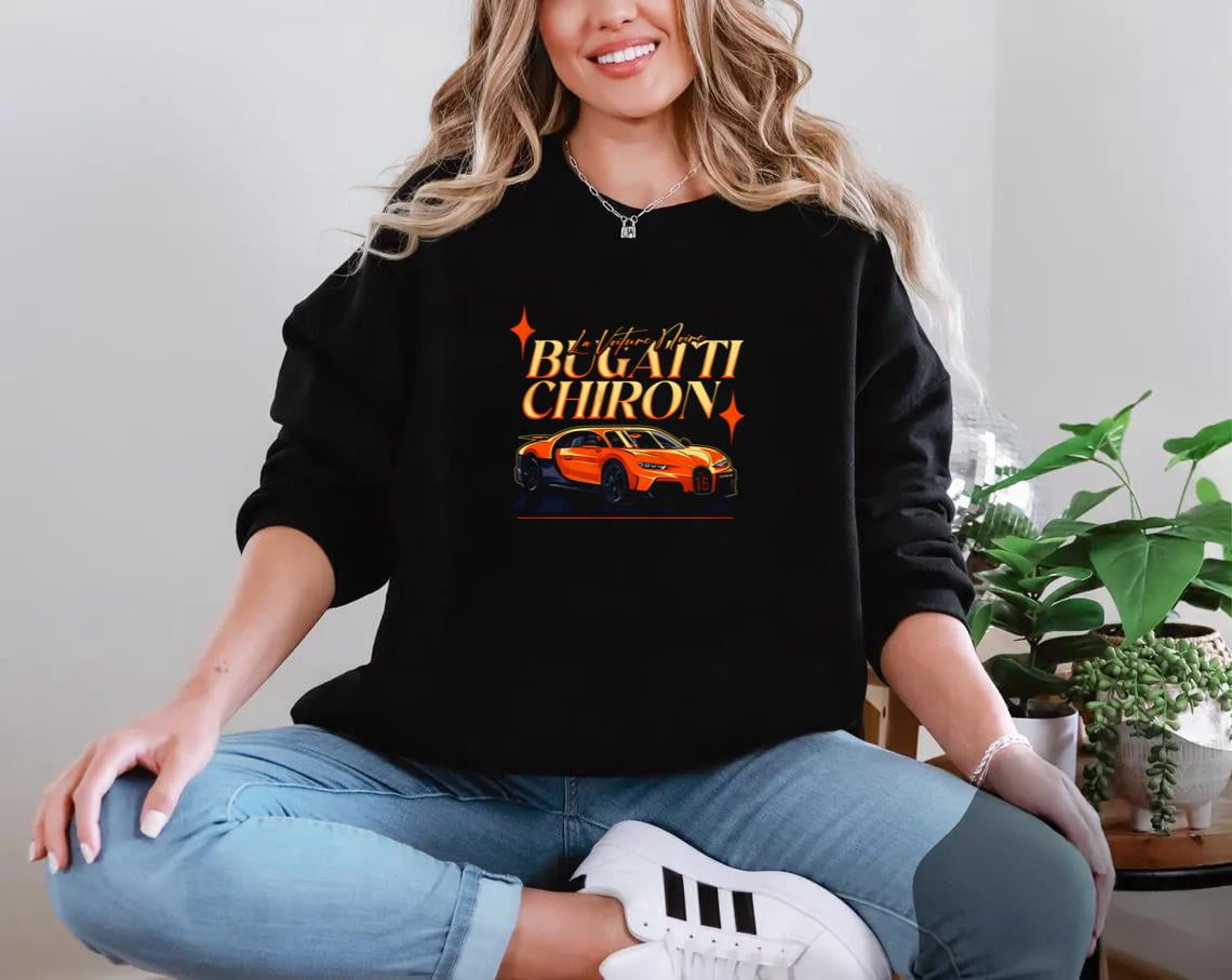 Bugatti Chiron Hypercar Sweatshirt with Super Speed Automotive Art, for ...