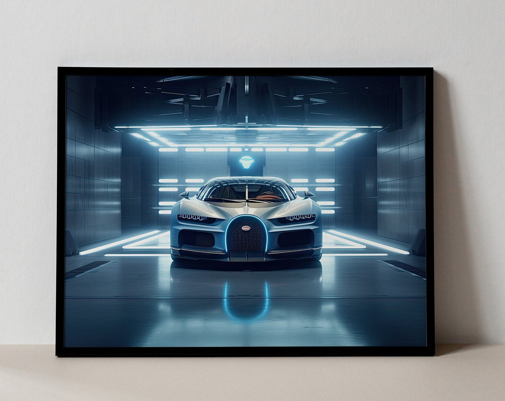 Bugatti Chiron Metal Framed Car Poster Print Super Car Collector's Wall ...