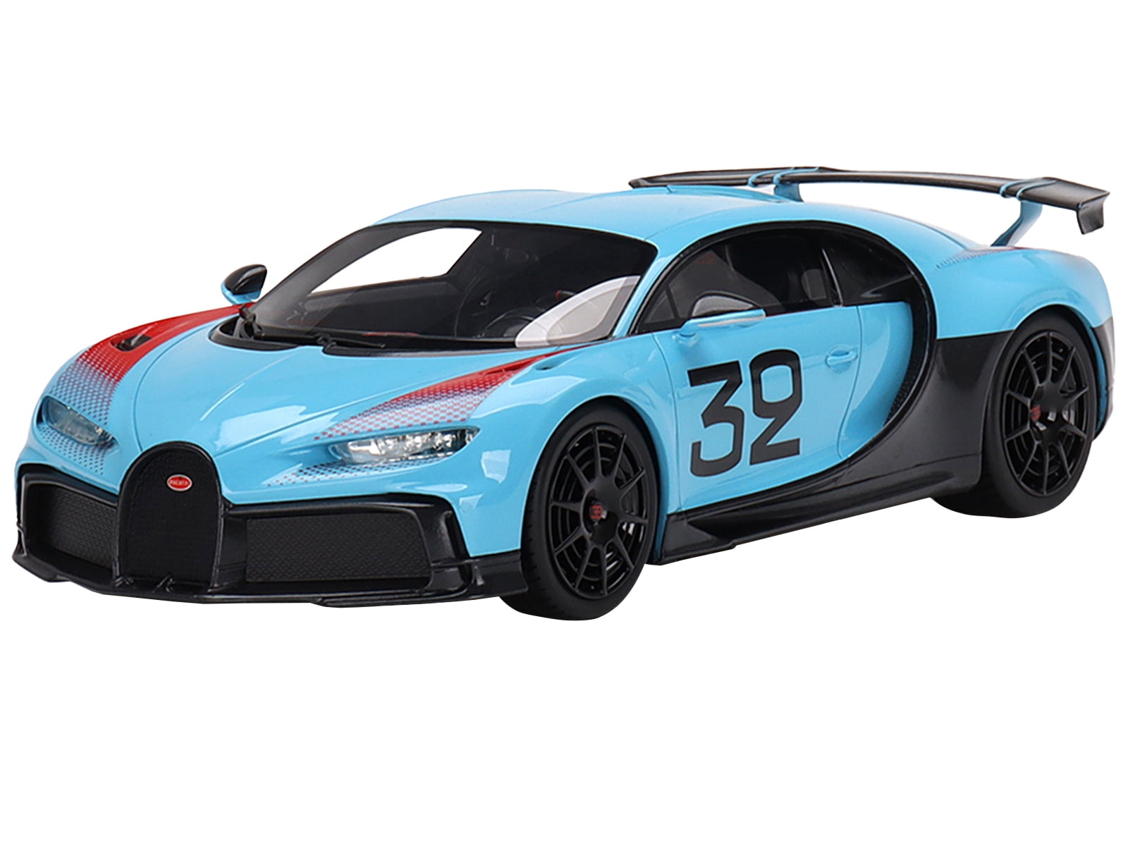 Bugatti Chiron Pur Sport "Grand Prix" #32 Light Blue and Black with Red ...