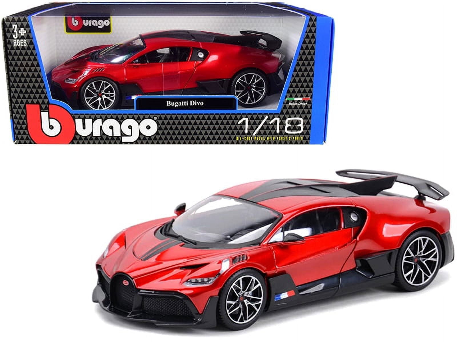 Bugatti Divo Red Metallic with Carbon Accents 1/18 Diecast Model Car by ...