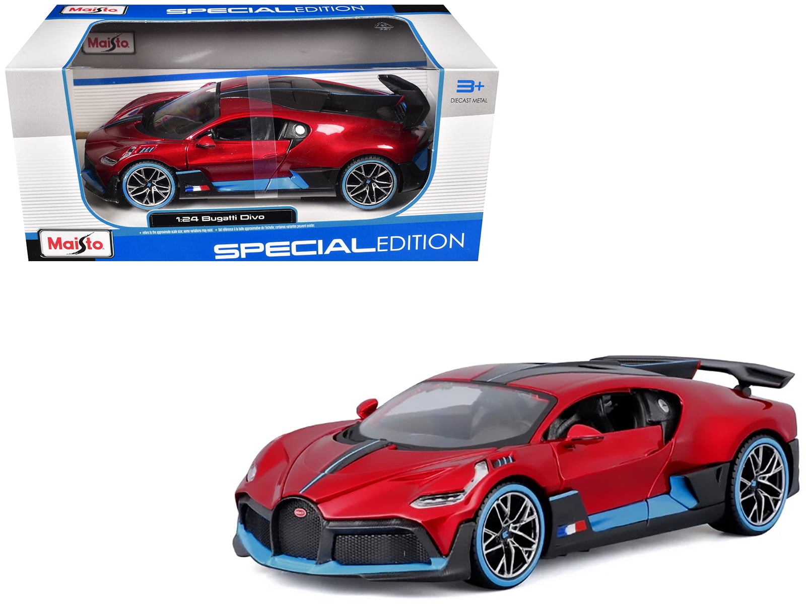 Bugatti Divo Red Metallic with Carbon and Blue Accents "Special Edition ...