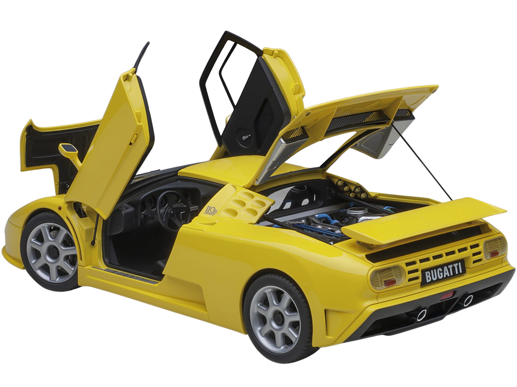 Bugatti EB110 SS Super Sport Giallo Bugatti Yellow with Silver Wheels 1 ...
