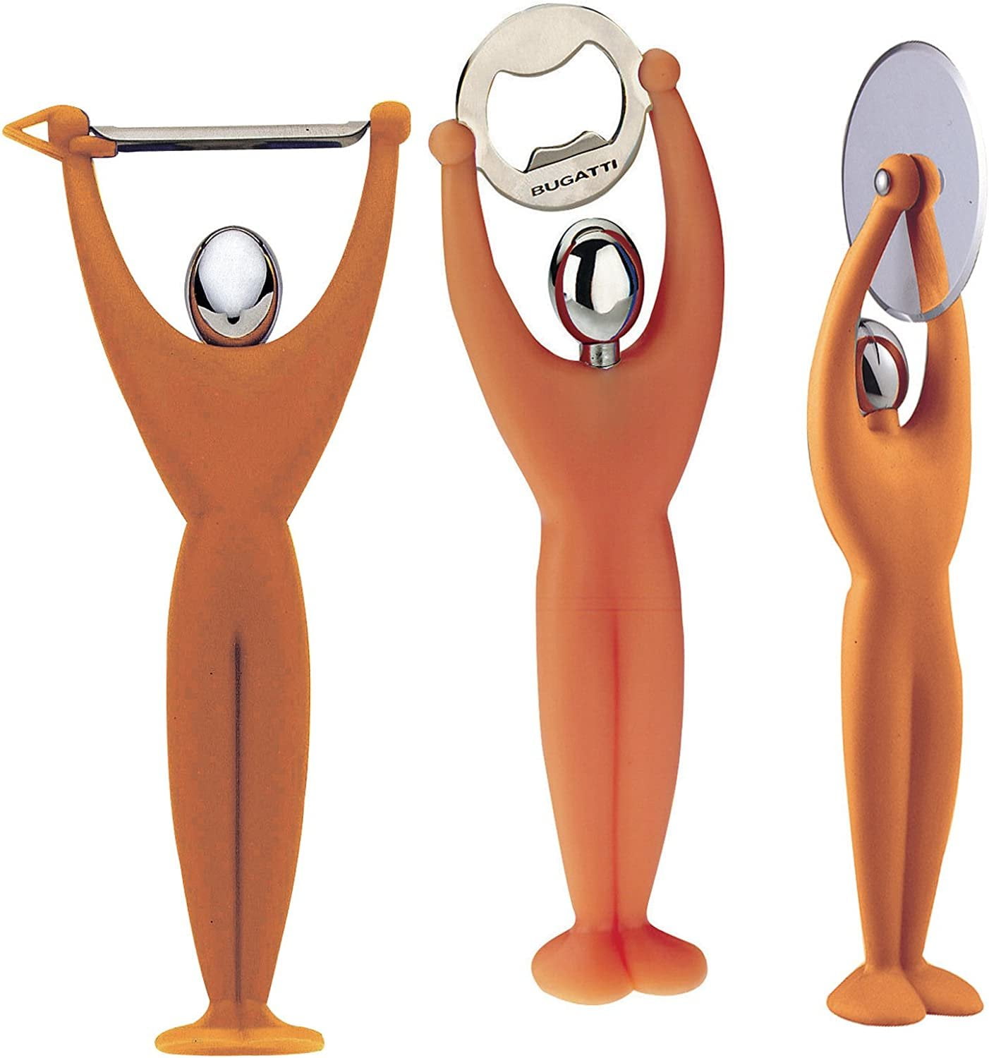 Bugatti Gym Kitchen Utensil Set Pizza Cutter, Peeler, Bottle Opener ...