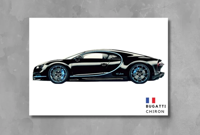 Bugatti Poster Print Chiron Poster Super Car Poster Wall Art Car ...