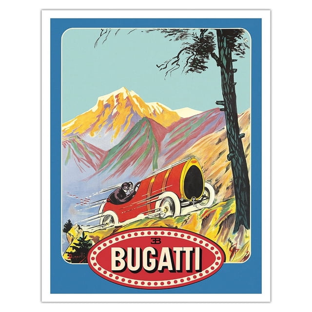 Bugatti Race Cars - Vintage Car Racing Poster by Donnelli c.1912 - Fine ...