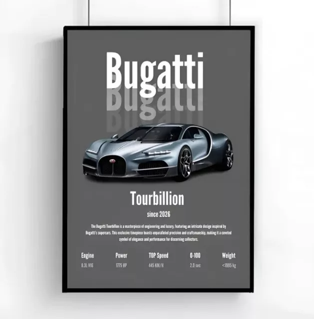 Bugatti Tourbillon Poster New Bugatti Poster Home Decor Vintage Art ...