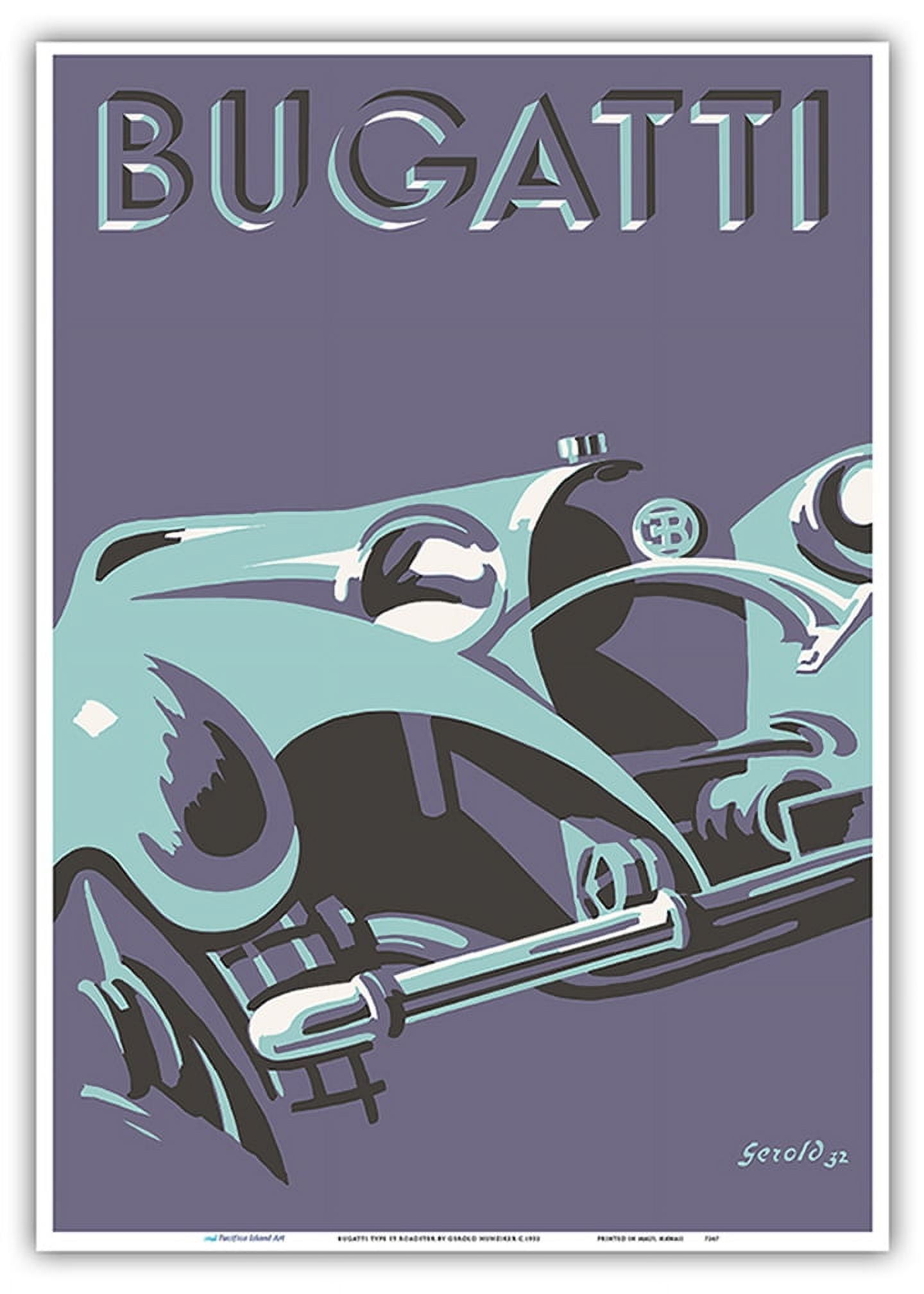 Bugatti Type 55 Roadster Sports Car - Vintage Car Racing Poster by ...