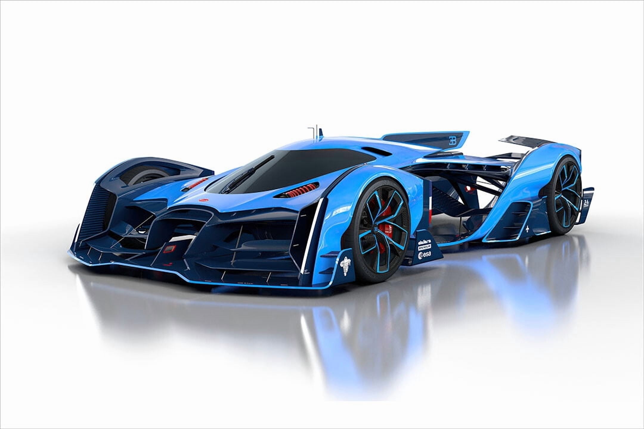 Bugatti Vision Le Mans Blue Racing Car Formula Wall Indoor - 24x36 Inch ...