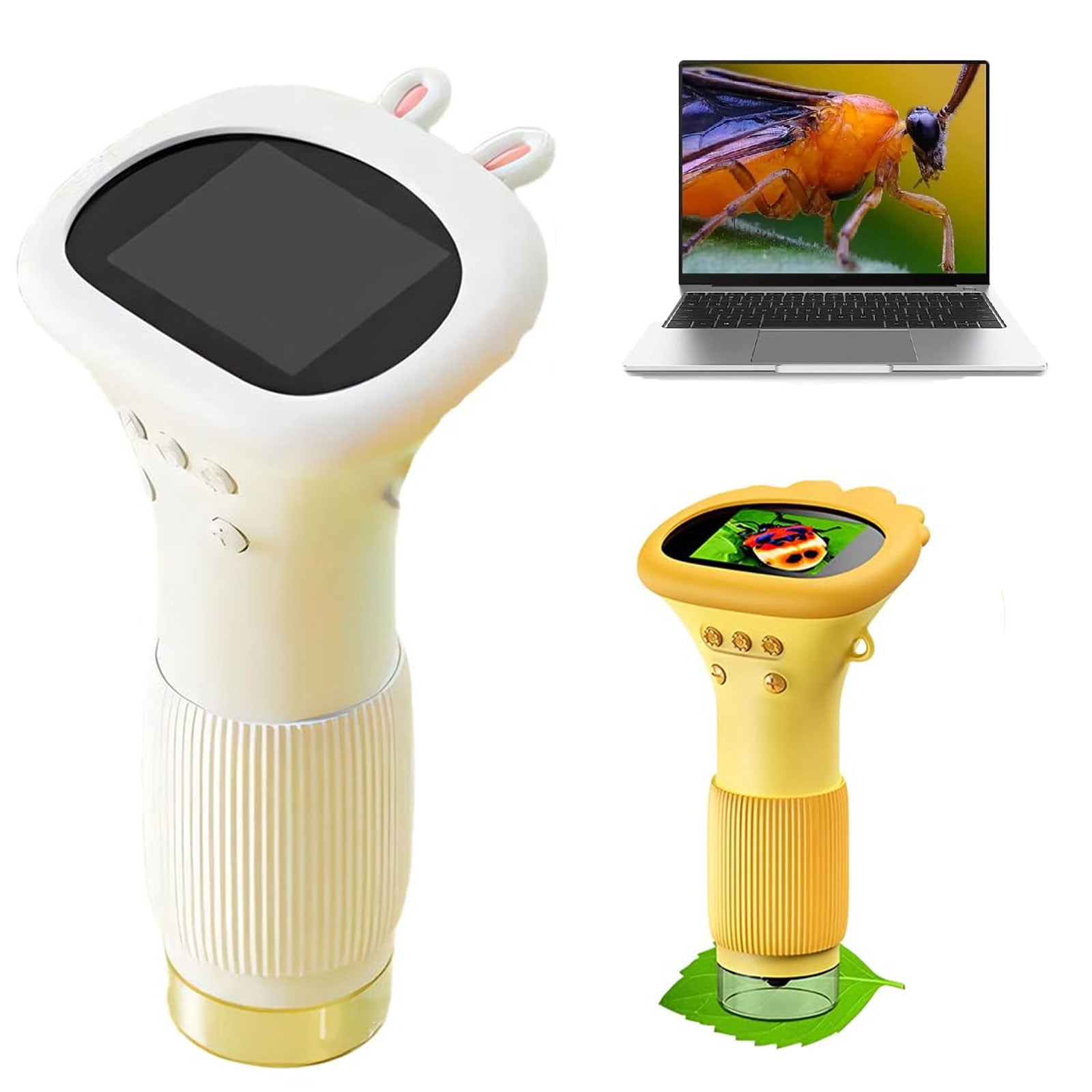 Buggy Lens Microscope, Portable BuggyLens Microscope Toy, 2" IPS Screen ...