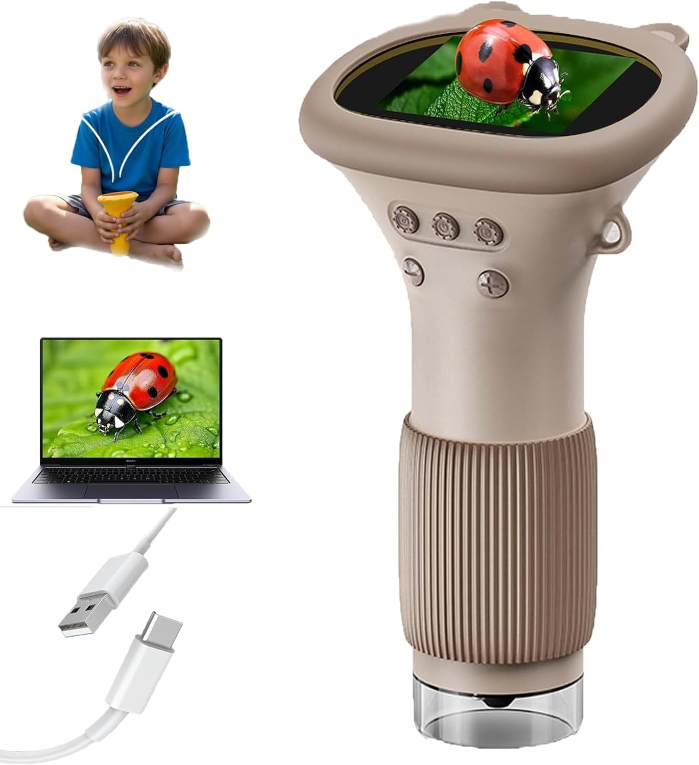 Buggy Lens Microscope Toy, Buggylens Magnifier, Handheld Children's ...