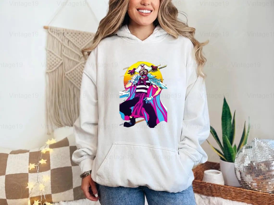 Buggy Retro Anime Villain Fan Art Graphic Hoodie, for men & women, up ...