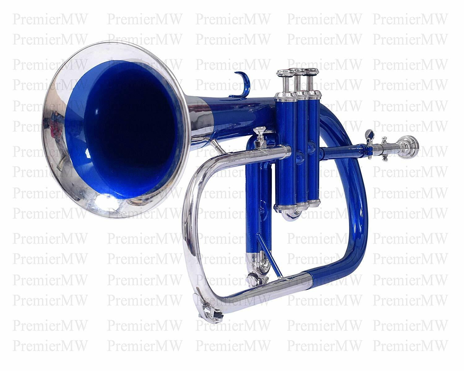 Bugle horn 3 valves, Bb/F (blue + nickel) - Walmart.com