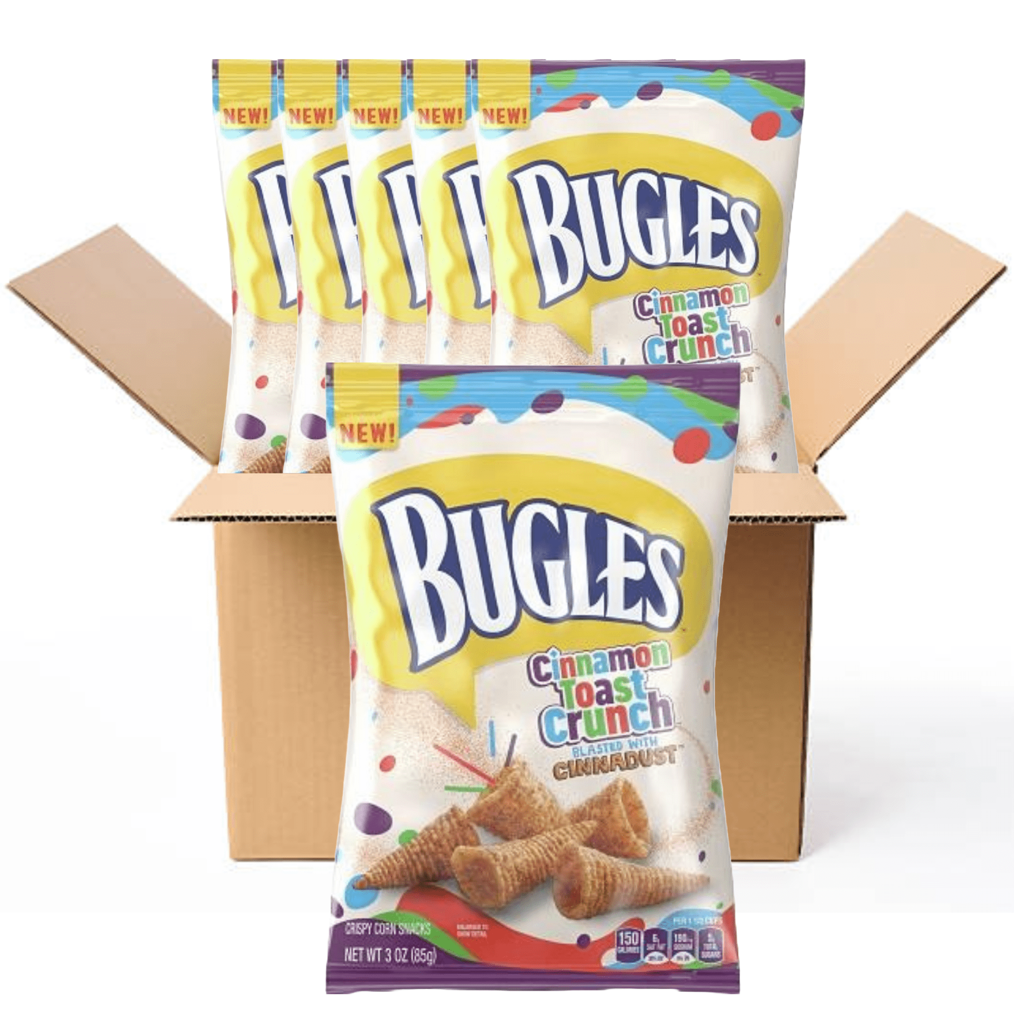Bugles Crispy Corn Snacks FRESH CINNAMON TOAST CRUNCH 3 Oz. Bags (Pack ...