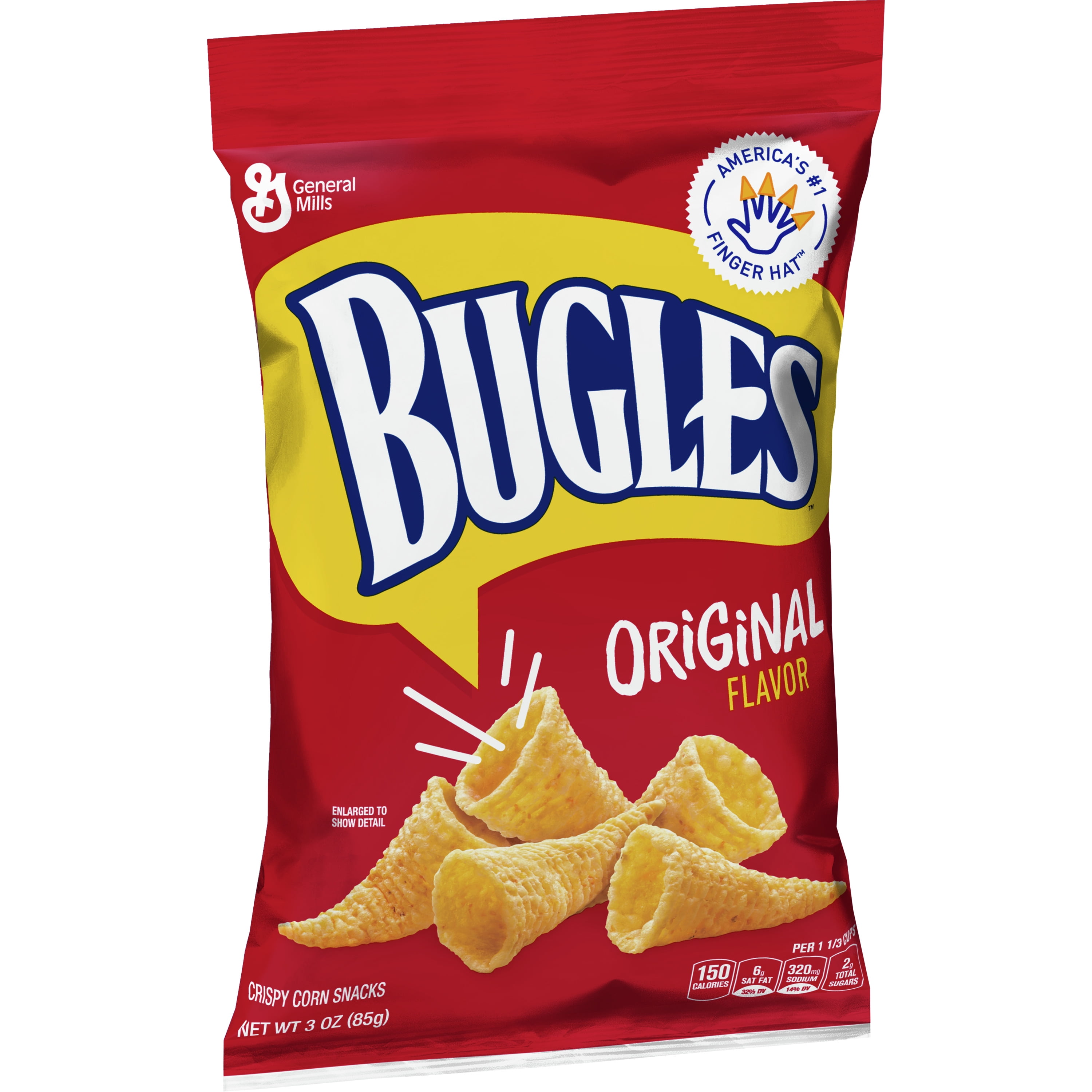 Bugles Crispy Corn Snacks, Original Flavor, Snack Bag, 3 oz - Walmart.com